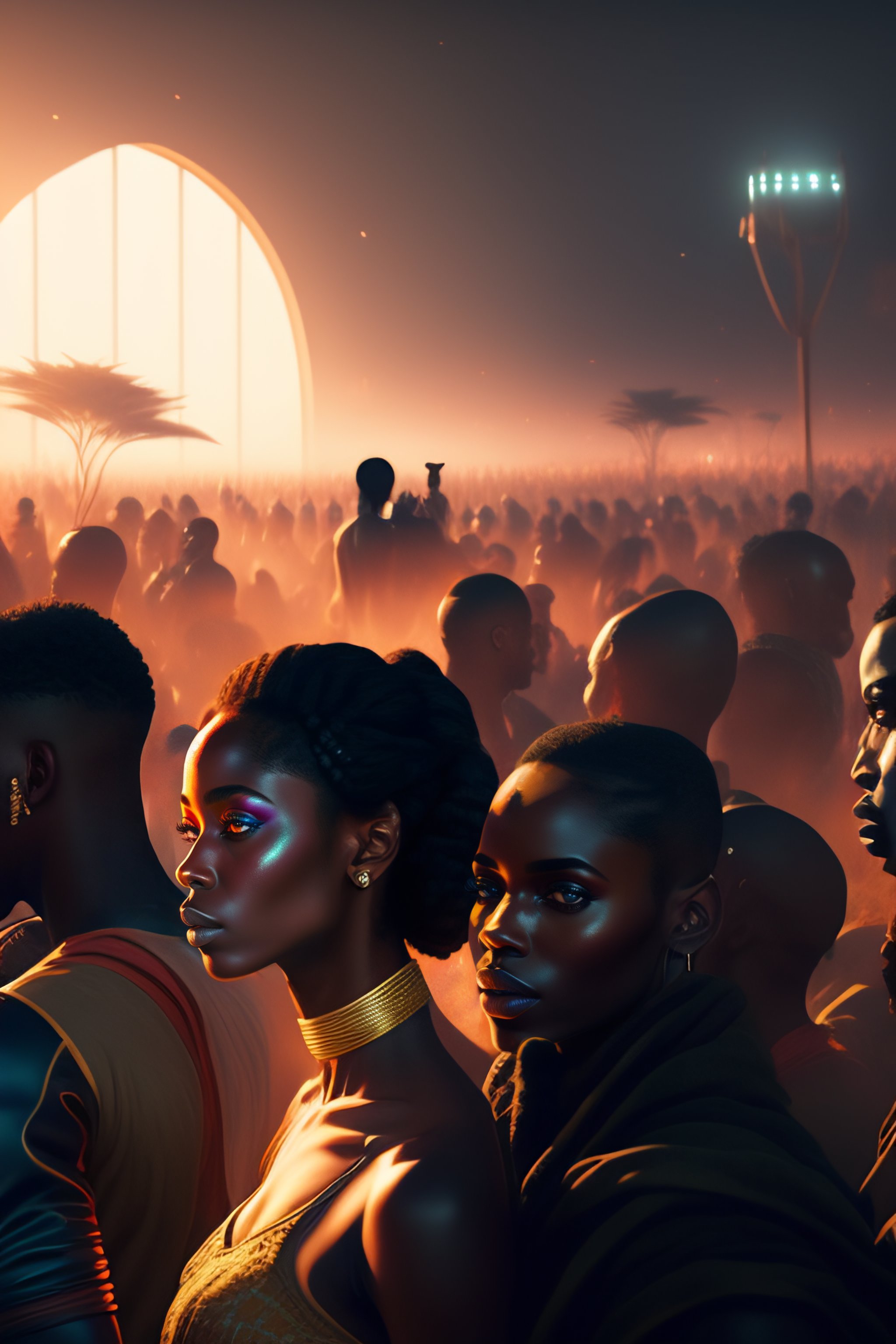 Lexica - Scene from a rave in Africa, muted colours, beautiful, highly ...