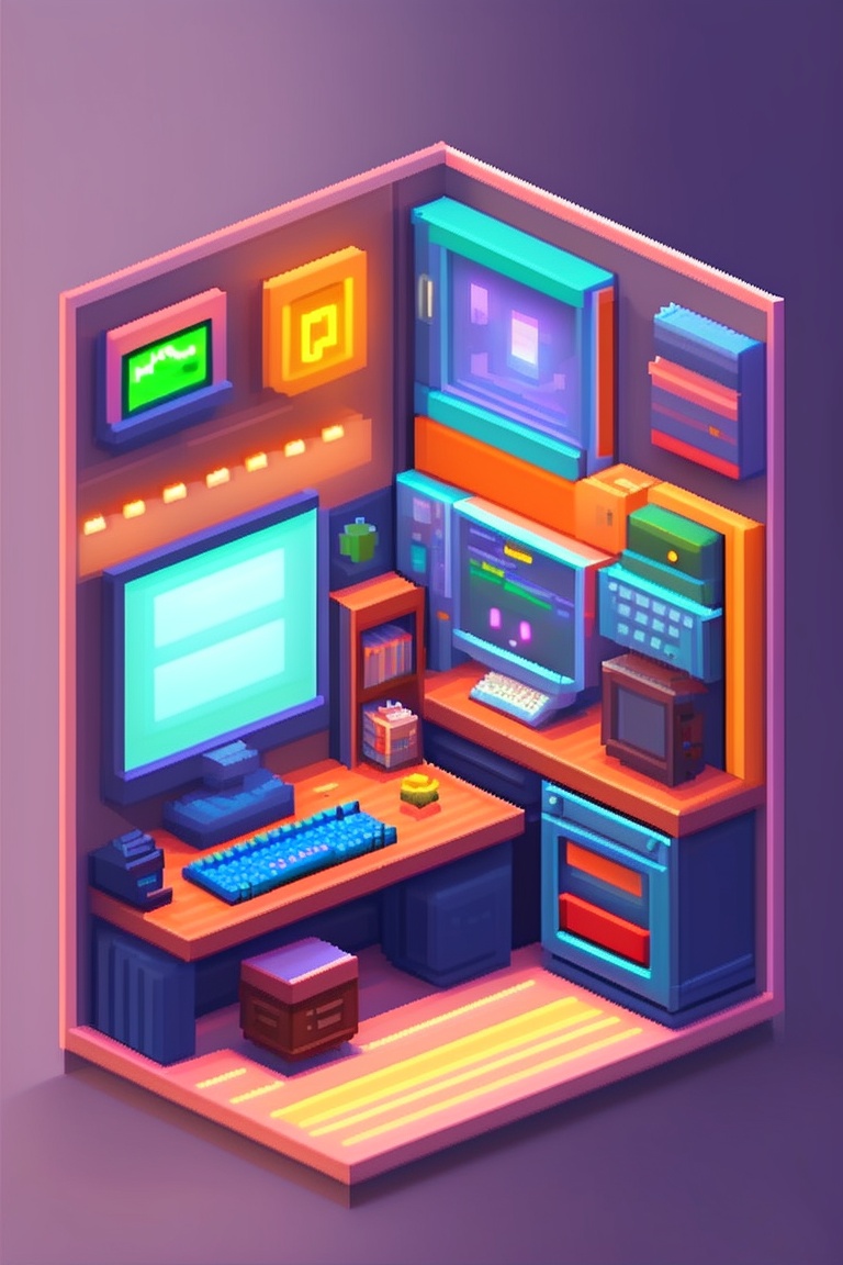 Lexica - Home studio ,2d, pixel art