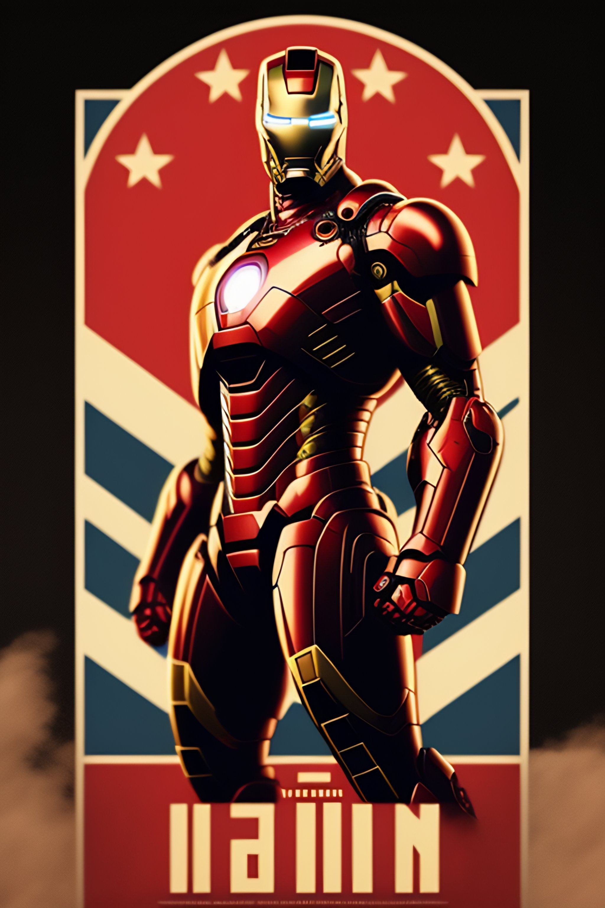 Lexica - Ironman in communist Propaganda Poster style