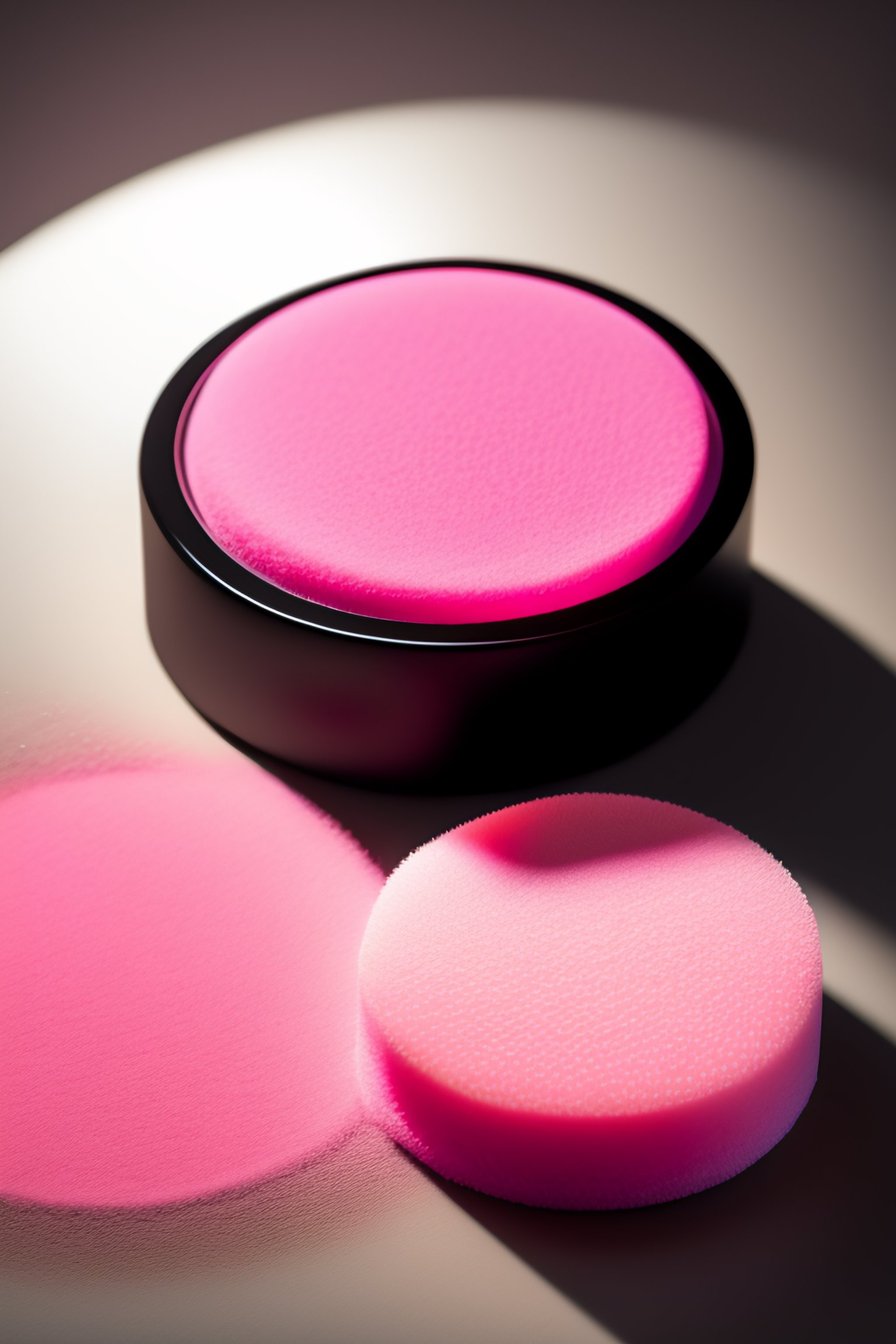 Lexica - Close up shot of a make-up sponge oval round that is light ...