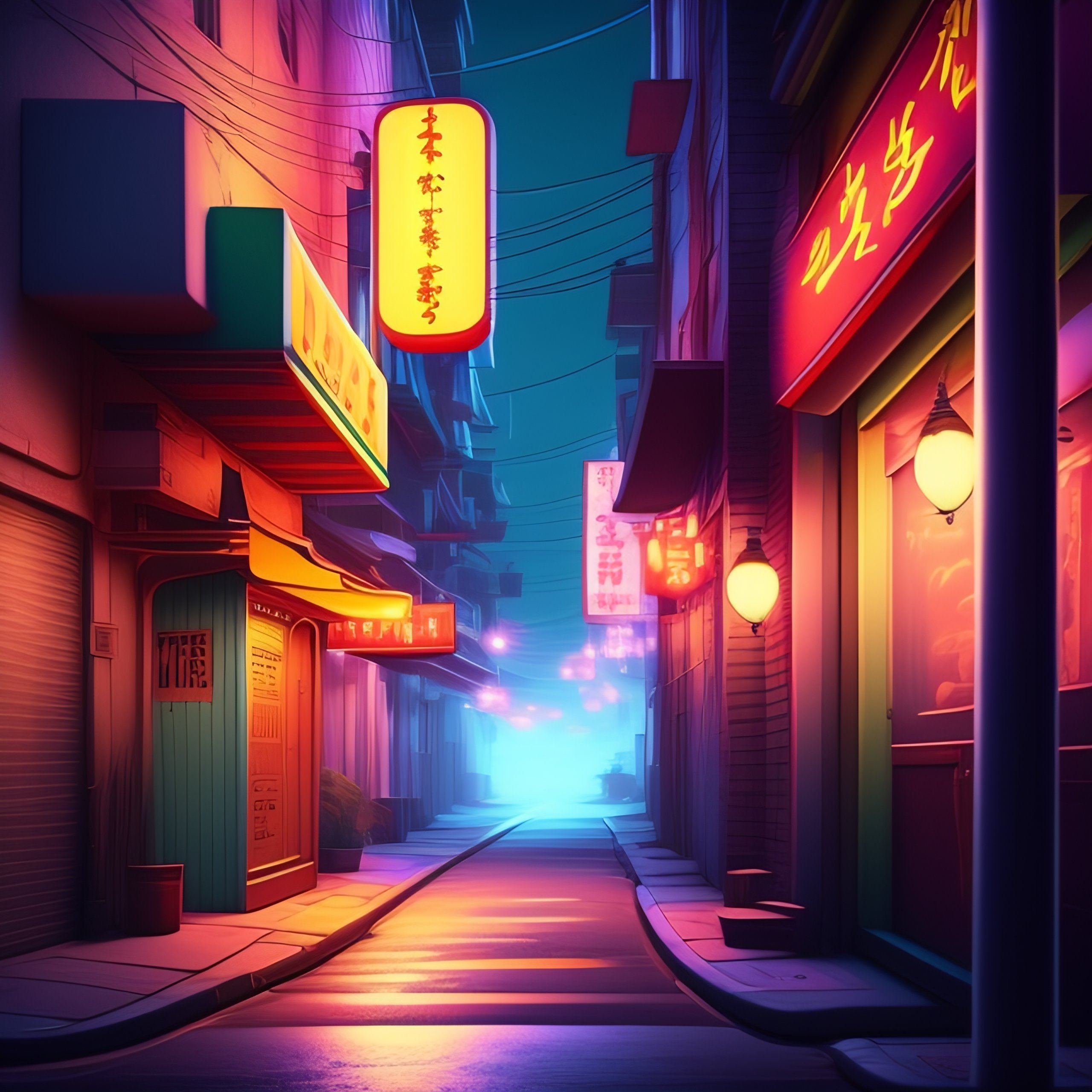 Lexica - Vintage 50's anime style environmental wide shot of a chaotic ...