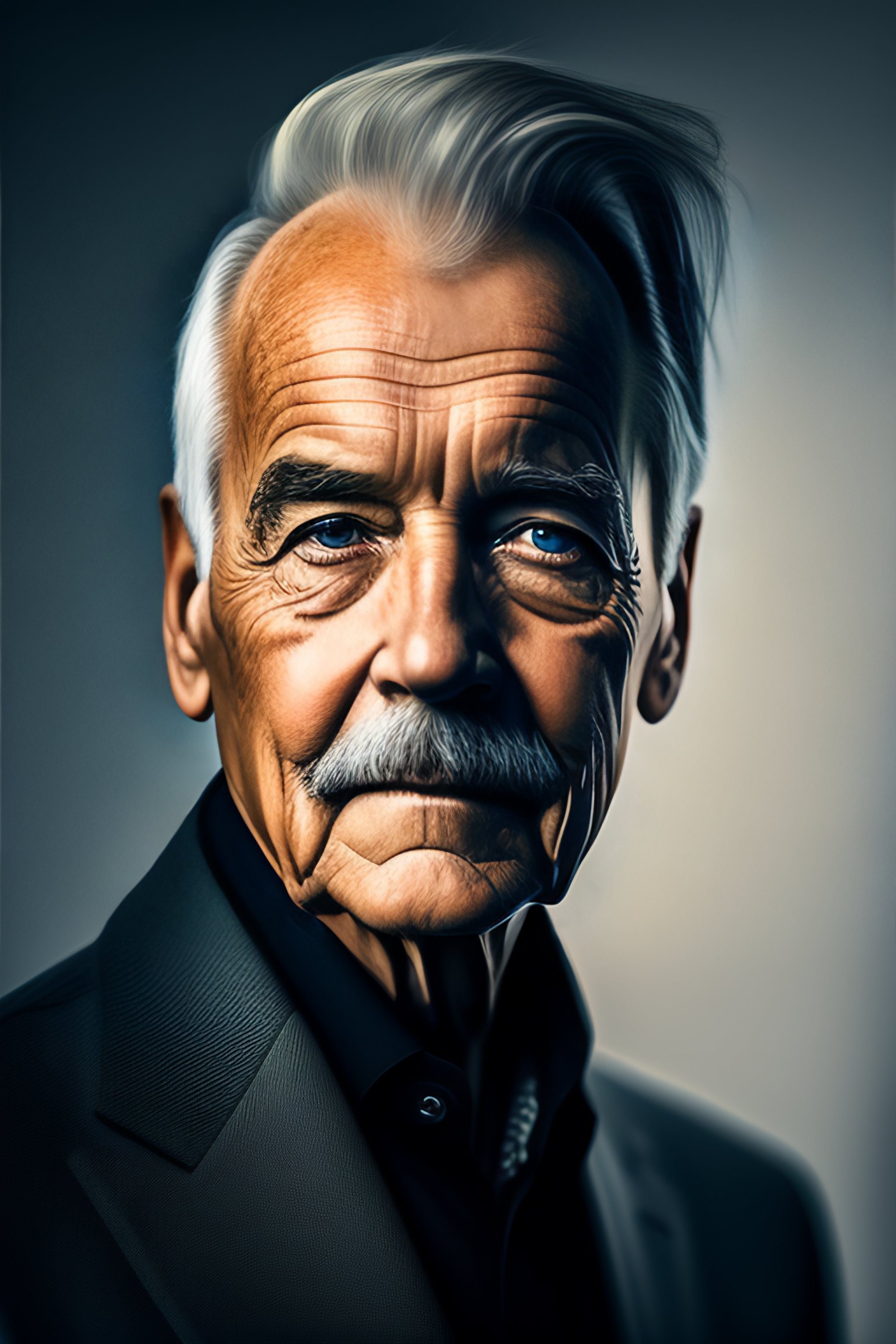 Lexica - Glitchy cover, monocolor, oldman shadow portrait, --no text ...