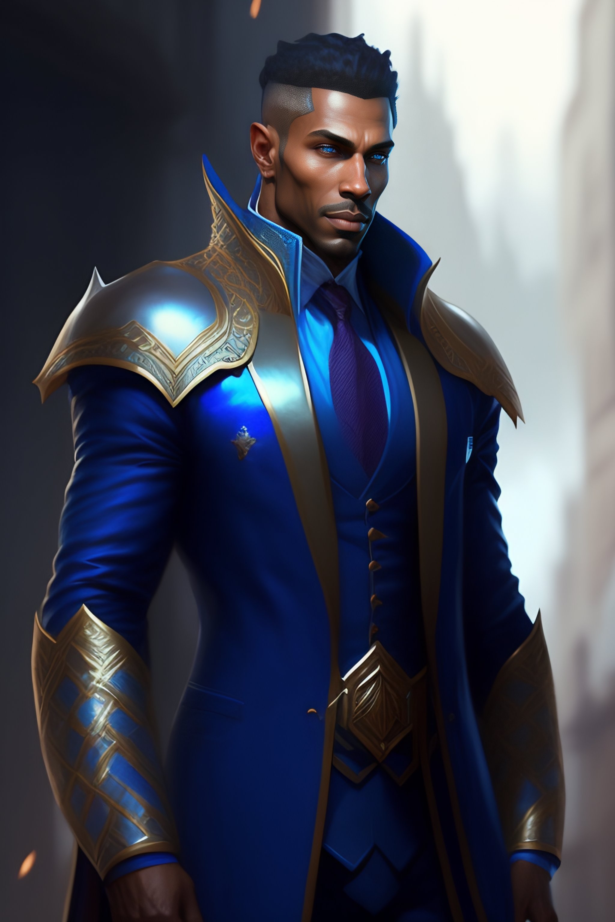 Lexica - Male blue elf, scaled skin wearing aged suit, from d&d by greg ...