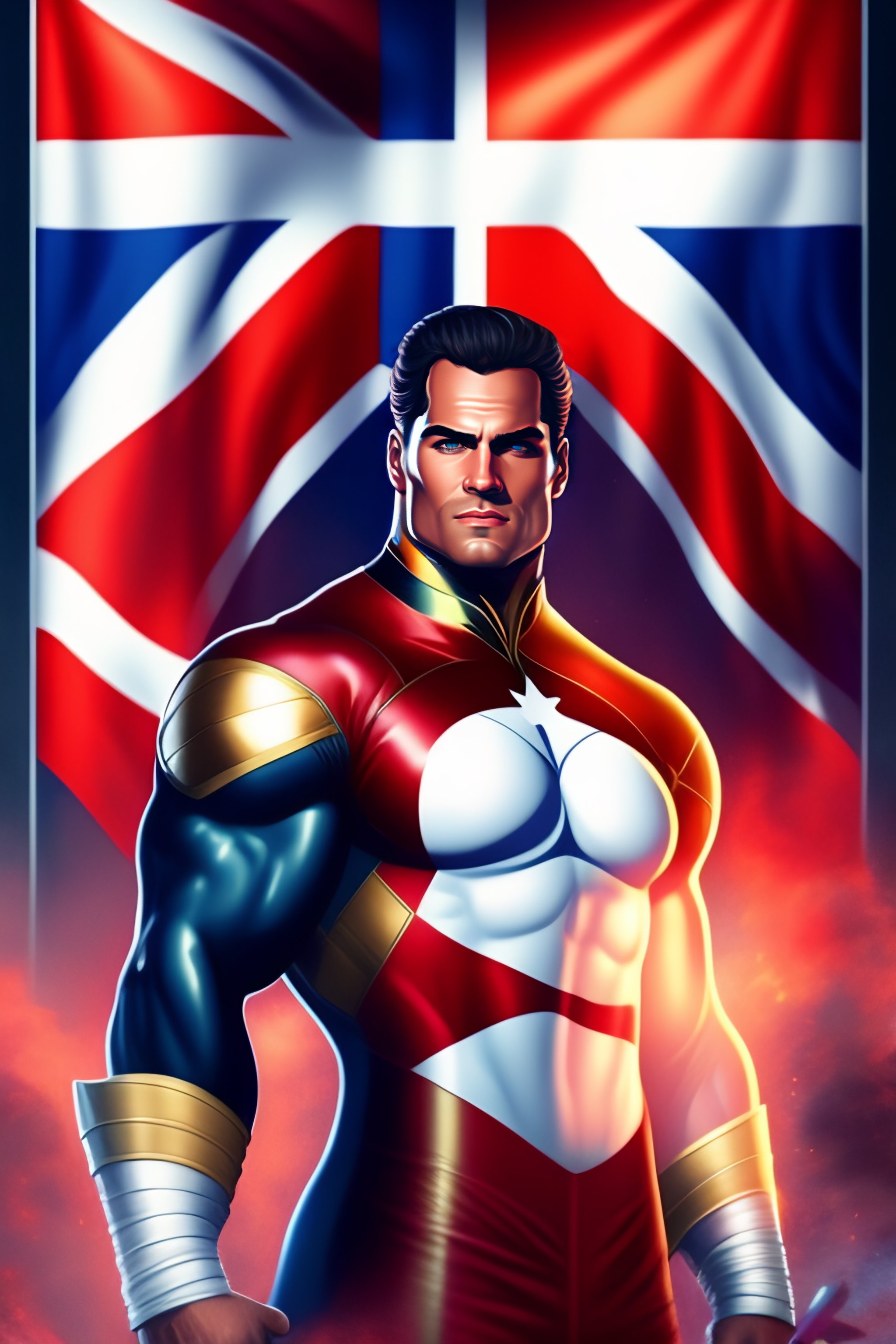 Lexica - Epic comic book cover, Henry Cavill as masculine handsome ...