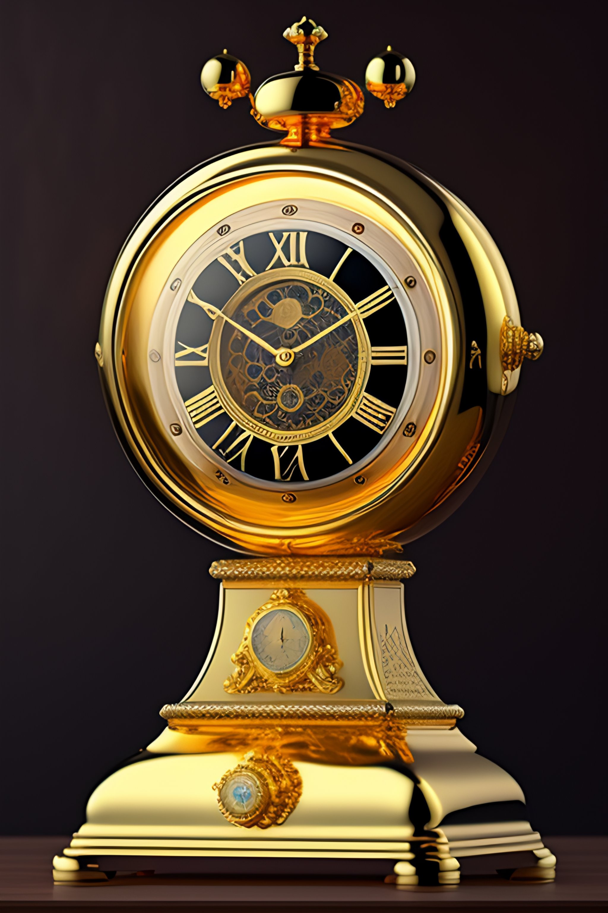 Lexica - Photo of a steampunk gold clock