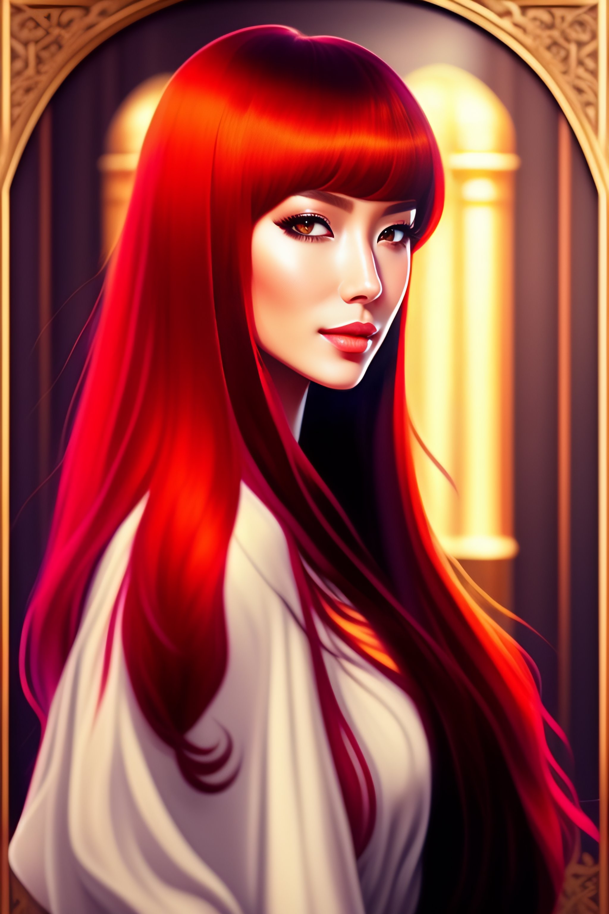 Lexica - Anime portrait of nanno as a beautiful woman, medium long bob ...