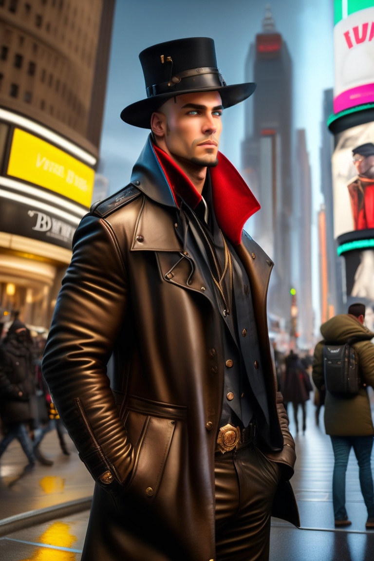 Lexica - Modern day outlaw on times square but post apocalyptic like ...