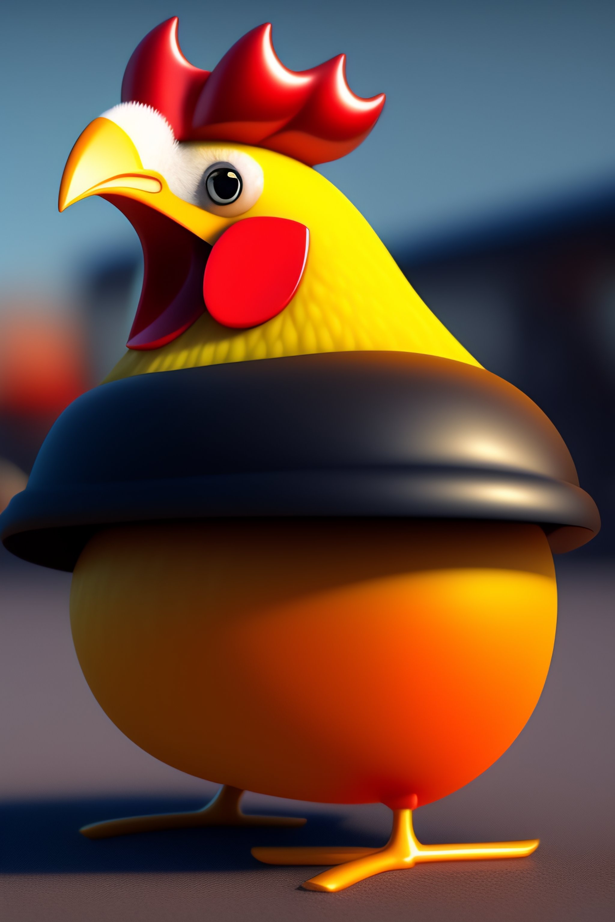 Lexica - Stupid Chicken. 3D cartoon. Human.
