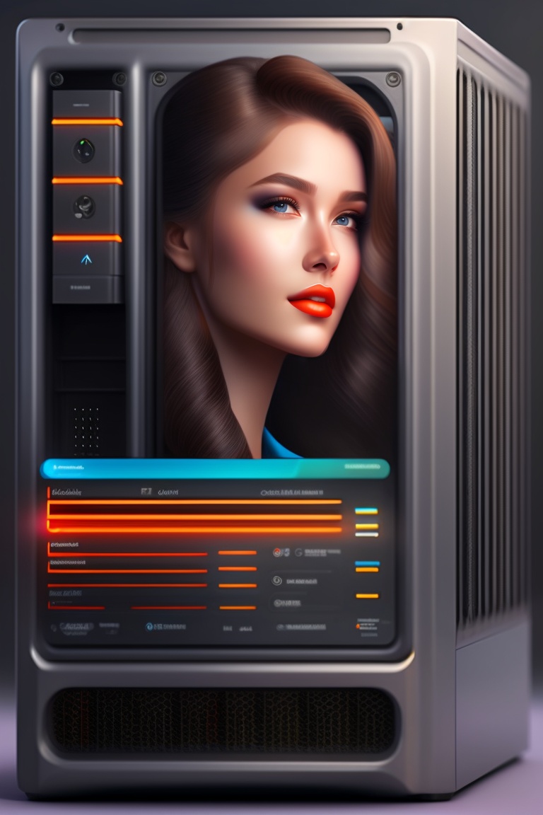 Lexica - Computer network server , woman young realistic and finely detailed