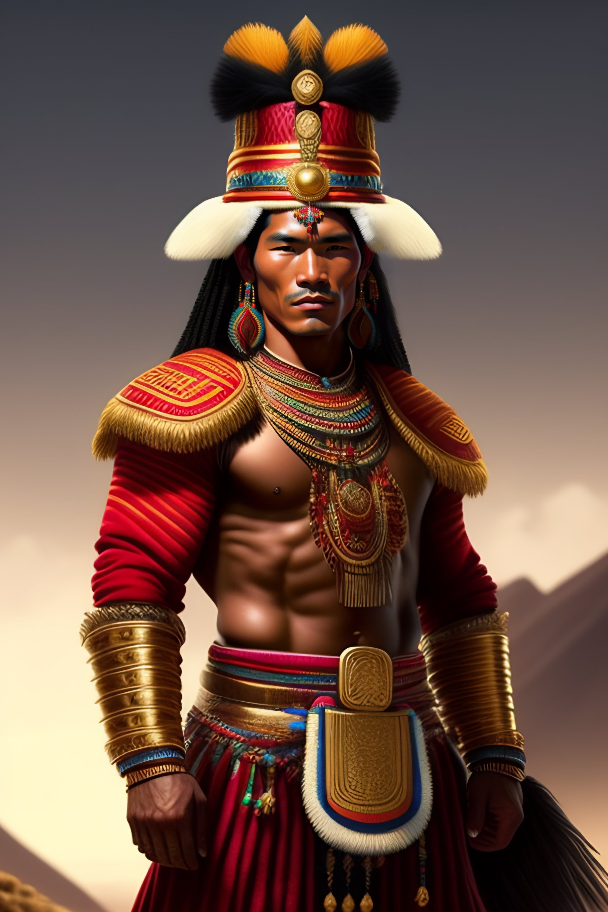 Lexica - Traditional peruvian inka warrior, with gold ornaments ...