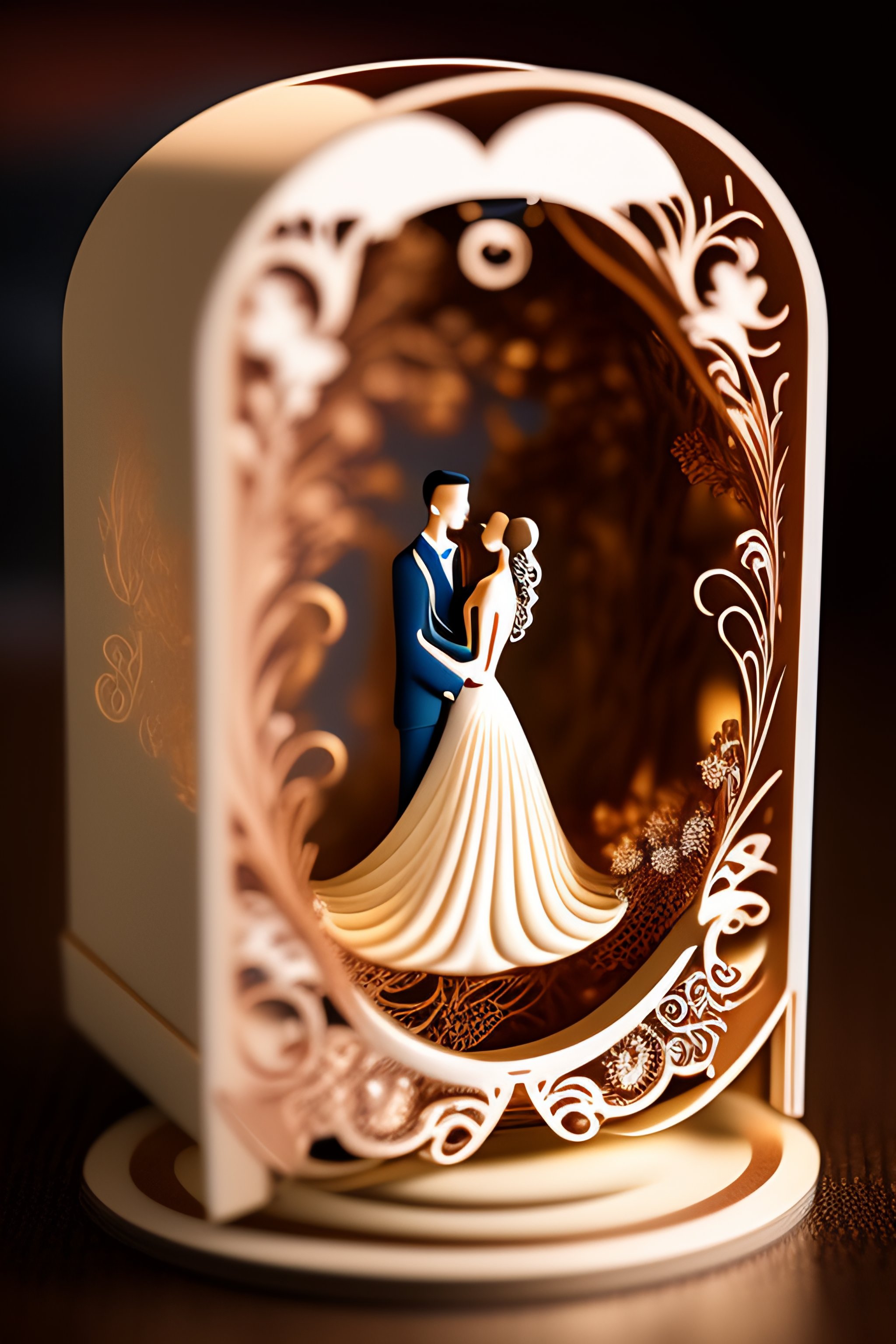 Lexica - Lexury wonderful wedding 3d invitation card