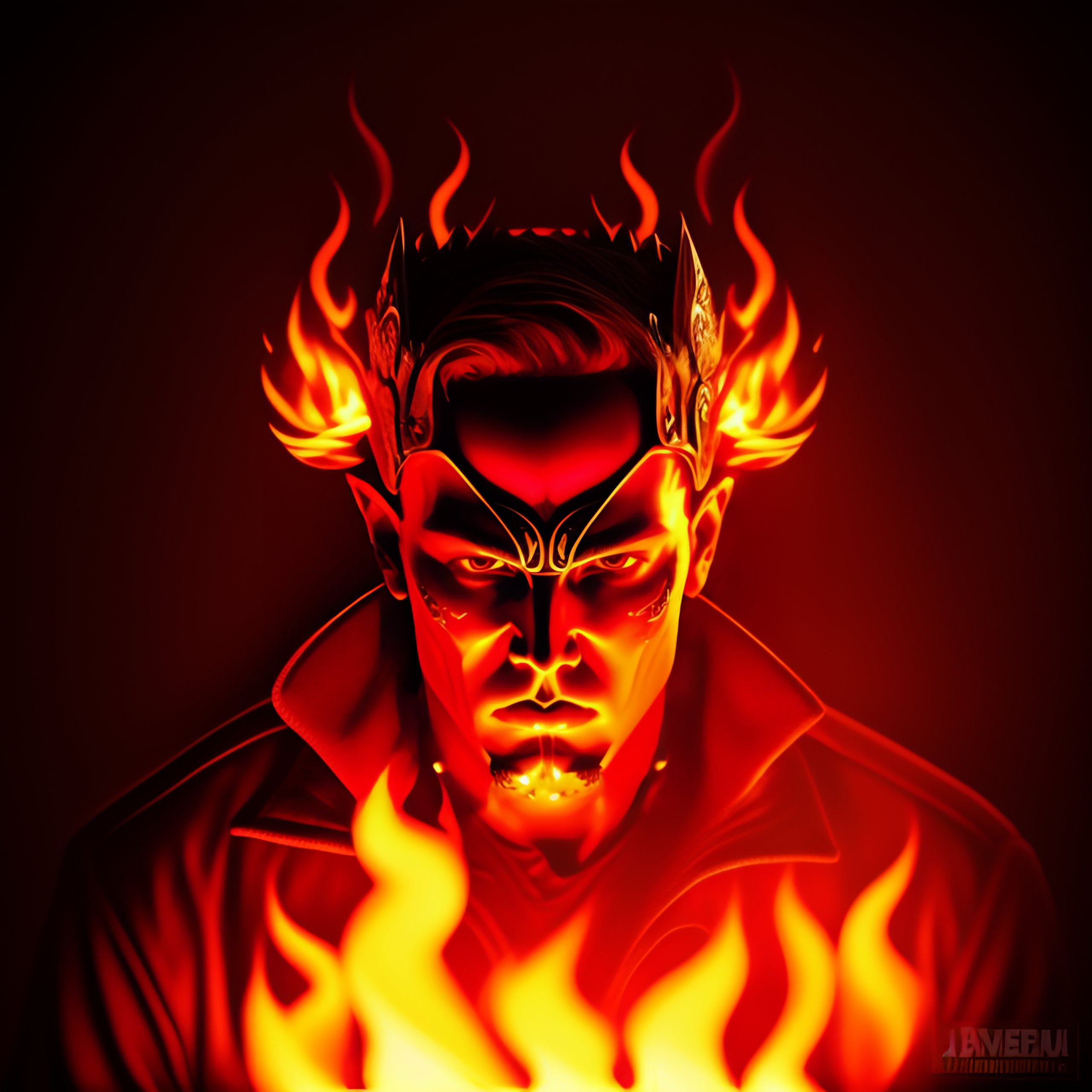 Lexica - Marvel comic style, crown of flames, horror, clown, ambient ...
