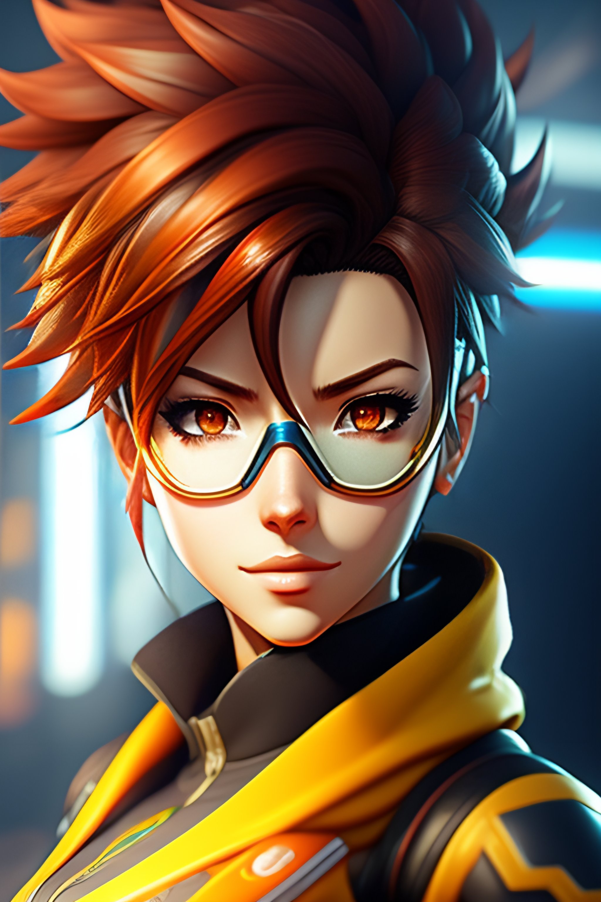 Lexica - High quality image of tracer from overwatch, anime