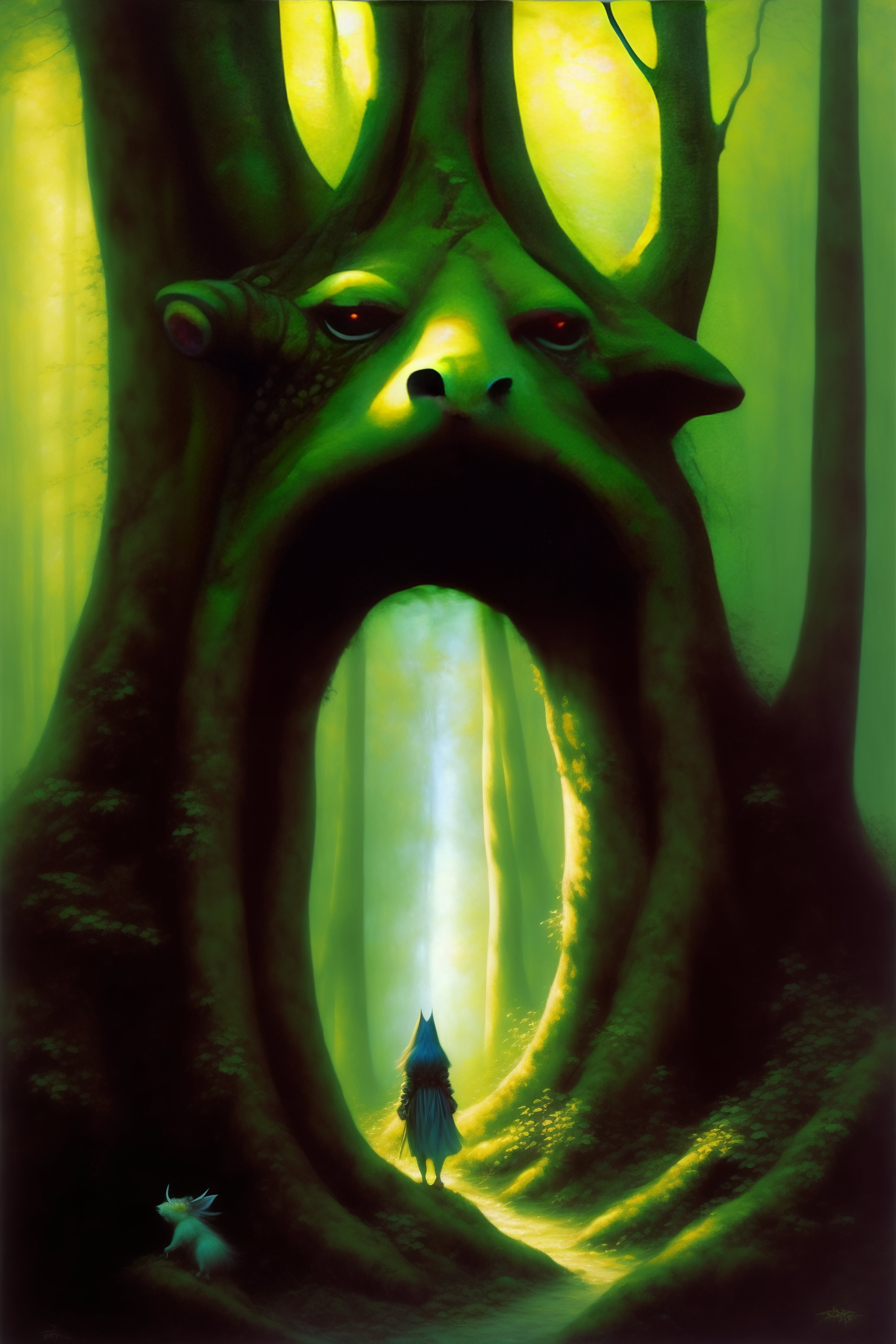 Lexica - Style of Brian Froud, trolls, painting, landscape, creepy ...