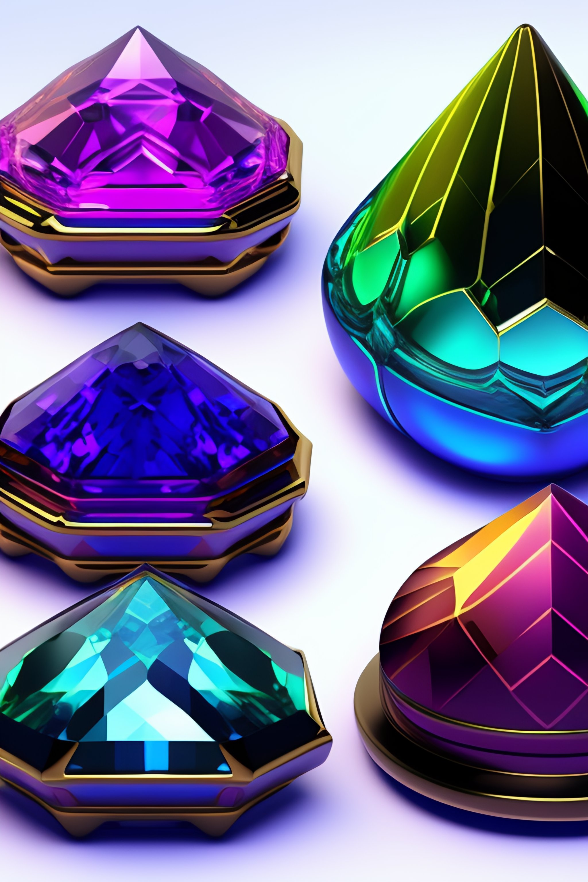 Lexica - Design sheet of various magic gems and crystals, prismatic