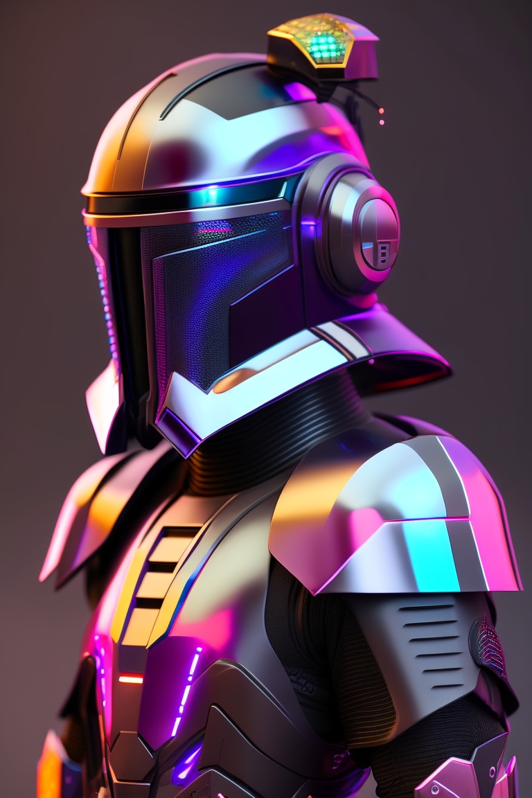 Lexica - A photograph of a cyberpunk armour made of black titanium and ...