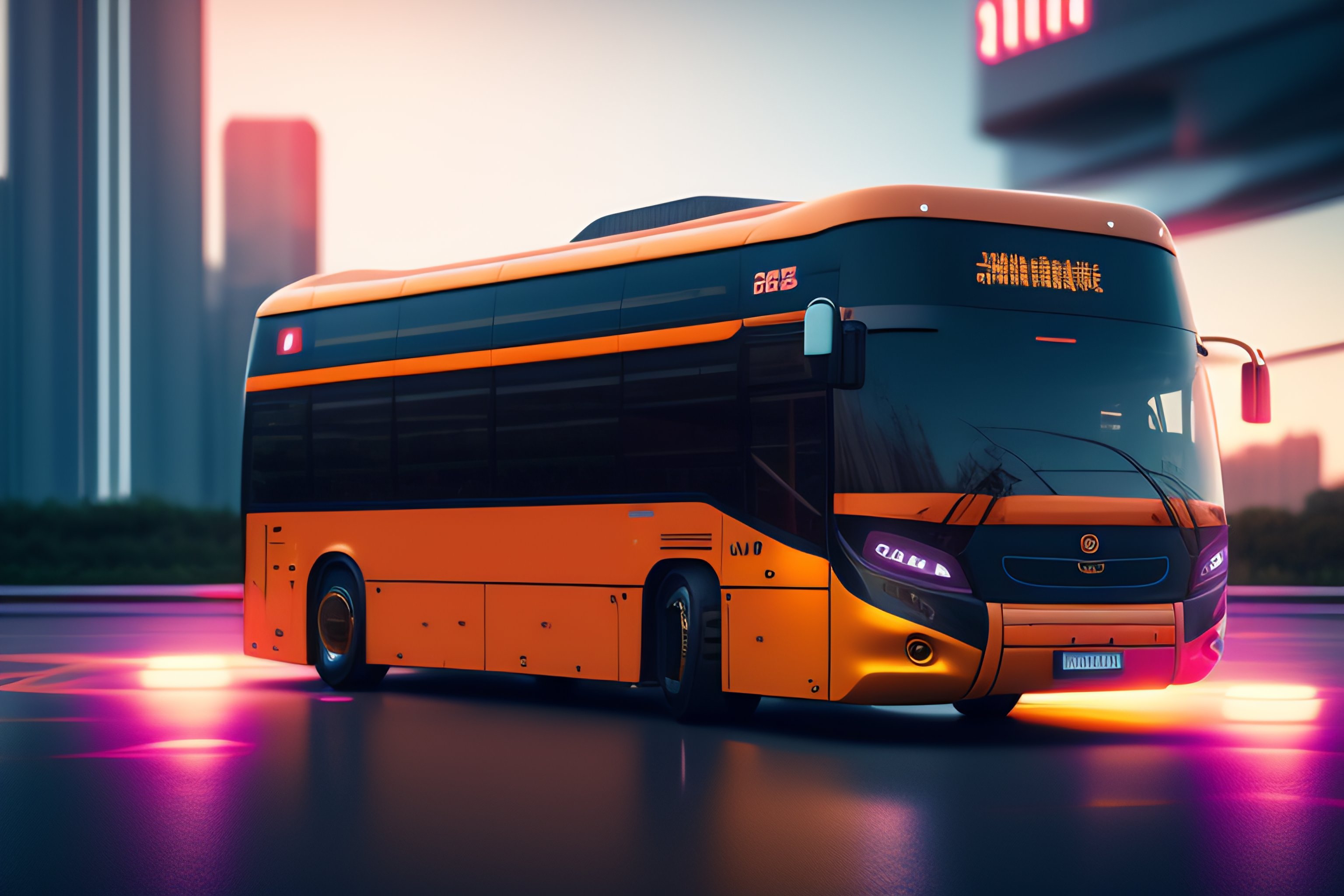 Lexica - Bus, cyberpunk, c4d render, product photography,