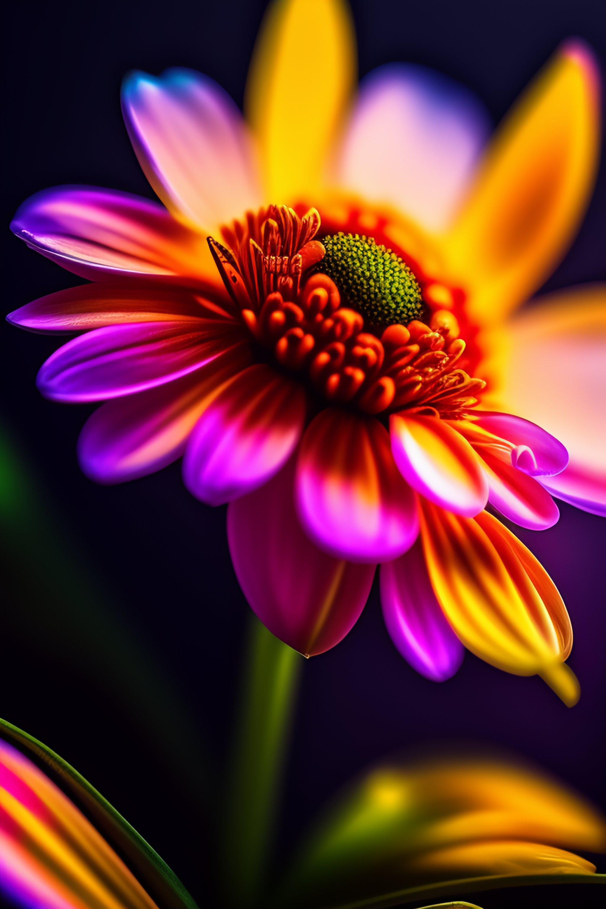 Lexica - A macro shot of a flower, cyberpunk, future, hi-resolution, digital art, 4k, cinematic ...