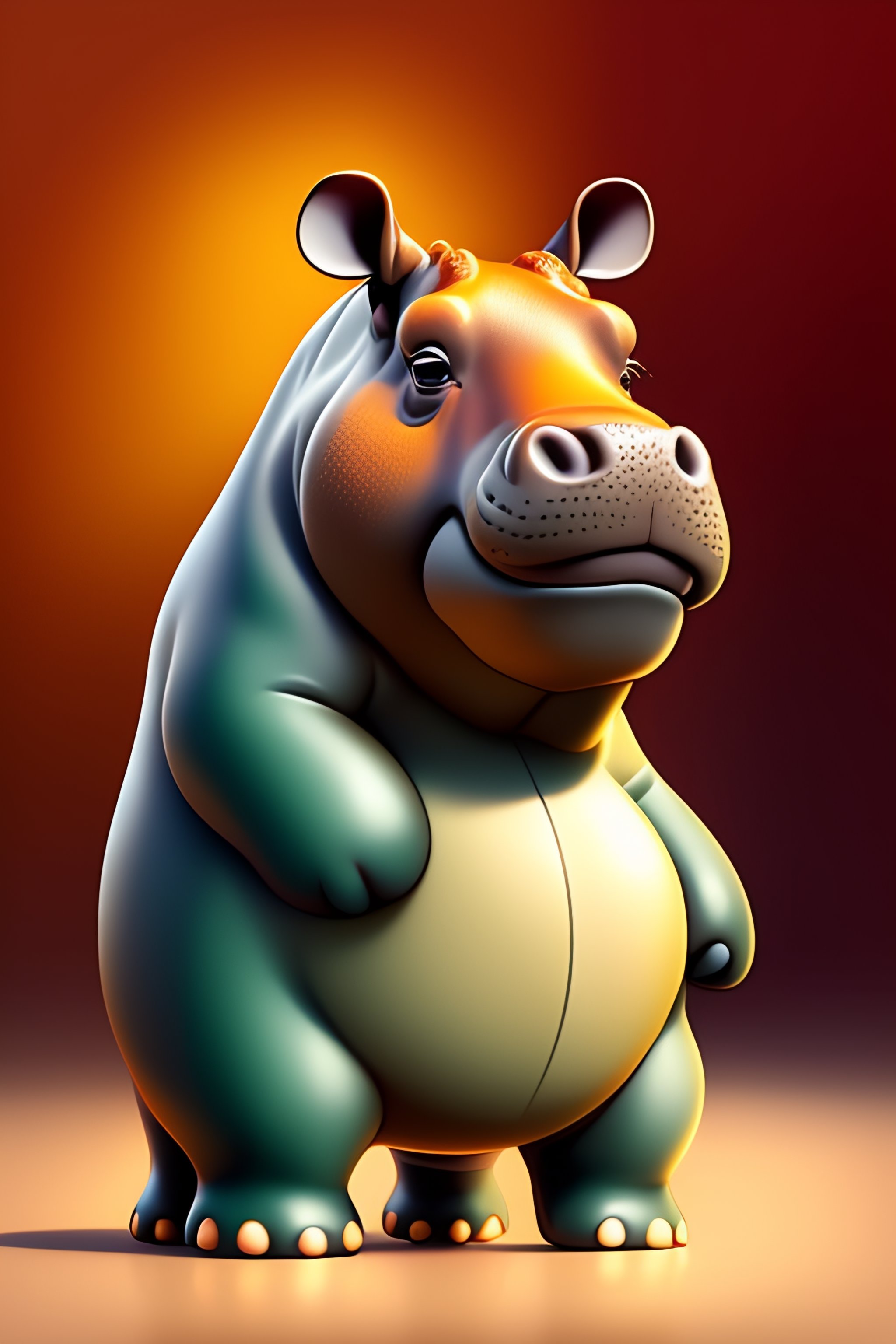Lexica - A hippopotamus as a child book character, cartoon style, 2d ...