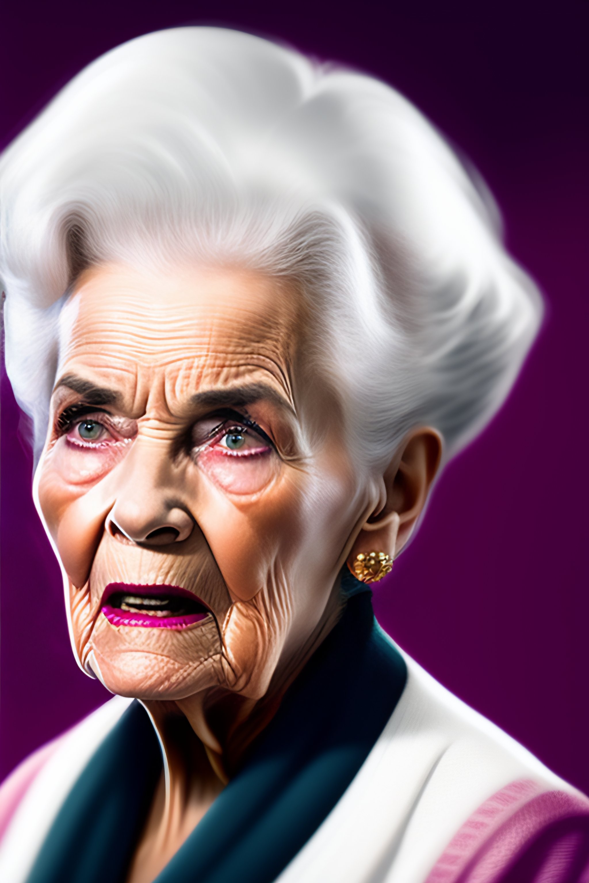 Lexica - Image of a 90-year-old woman, with a look of hatred and ...