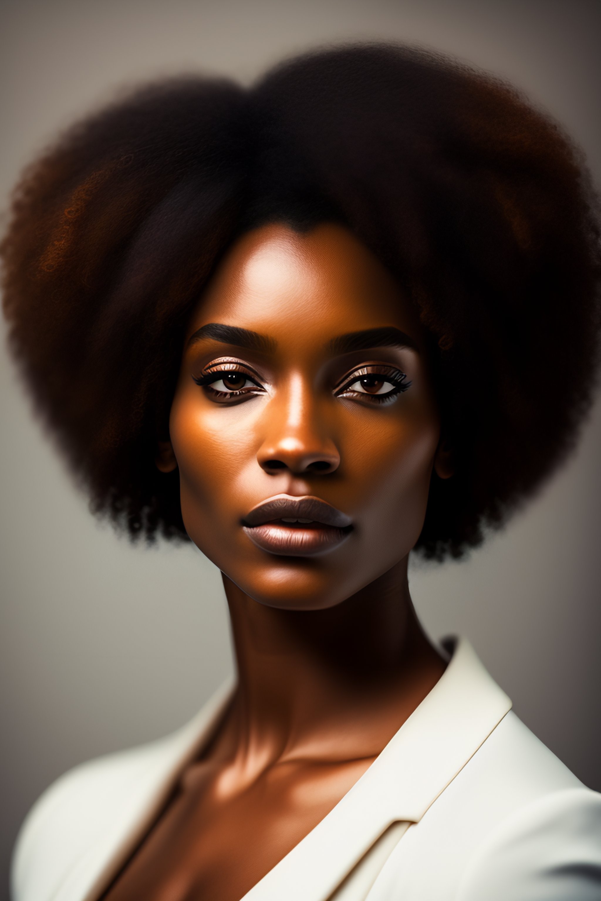 Lexica - A beautiful and mysterious melanated woman with an afro no ...