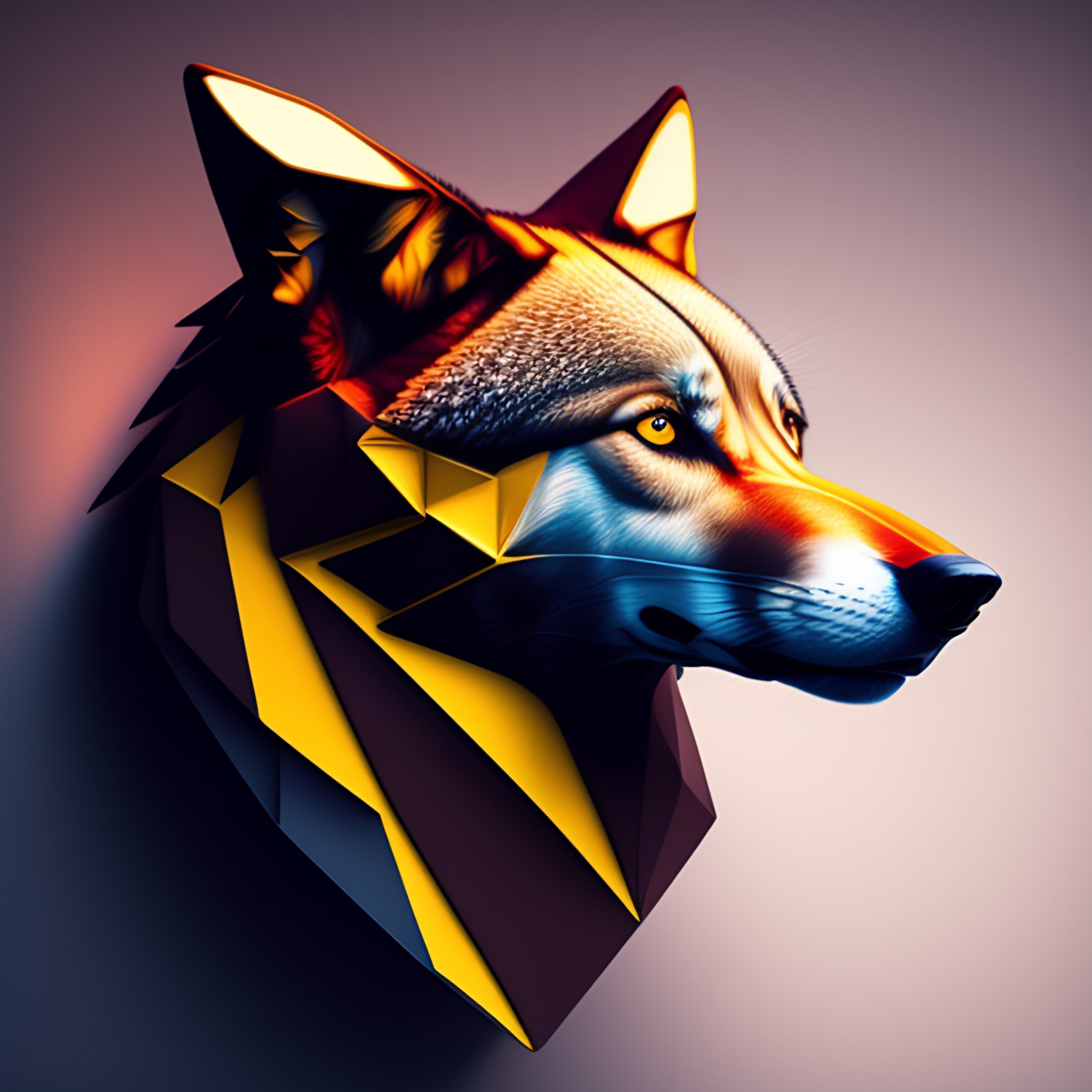 Lexica - Origami abstract wolf head wallpaper, geometric lines