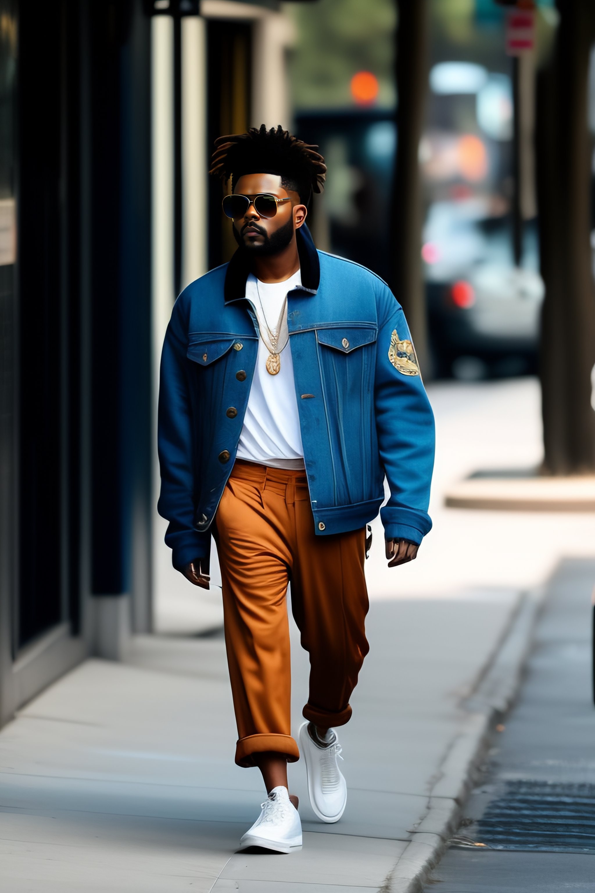 Lexica - The weeknd walking barefoot on street