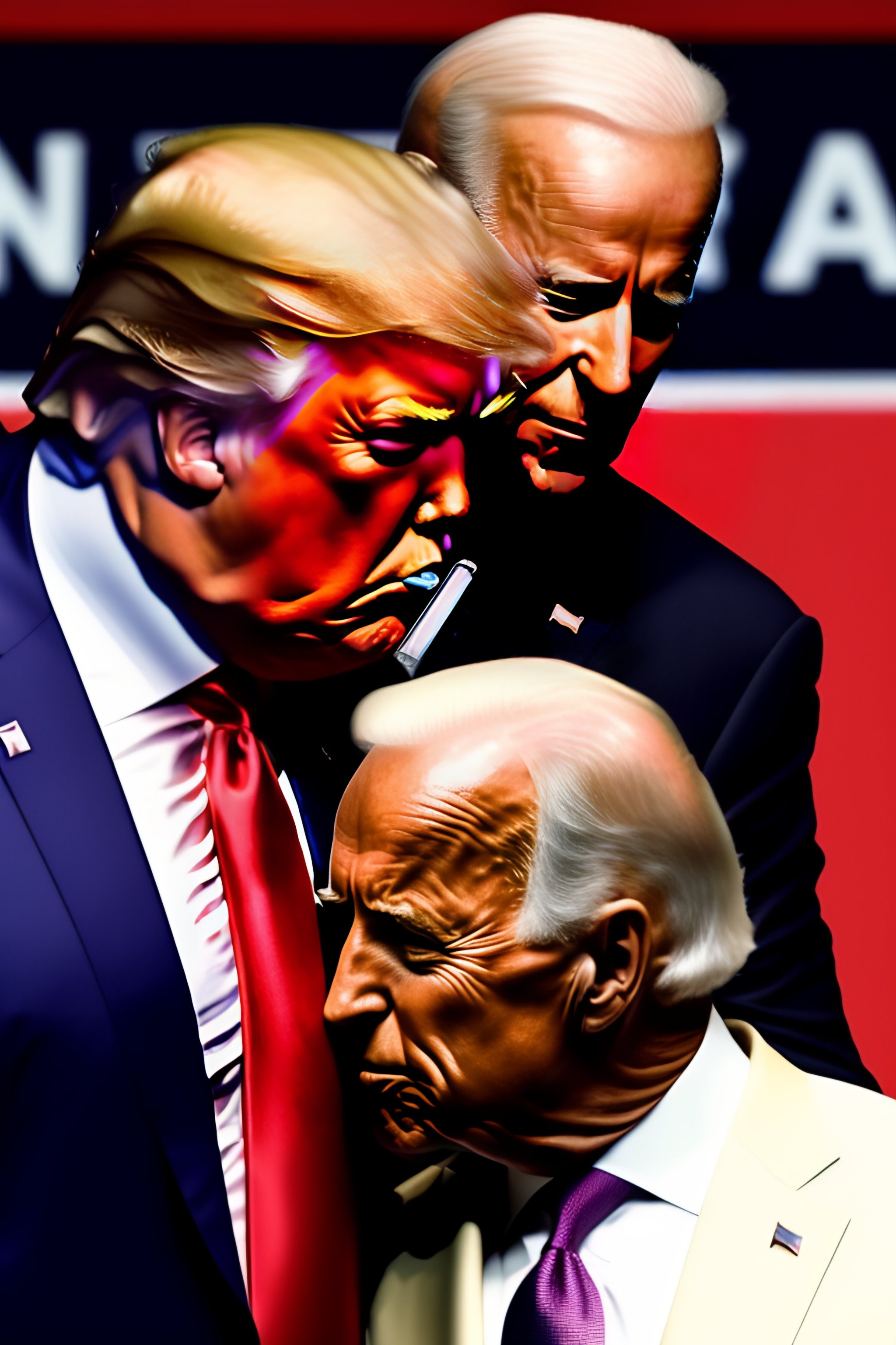 Lexica - Donald trump kisses joe biden on the lips