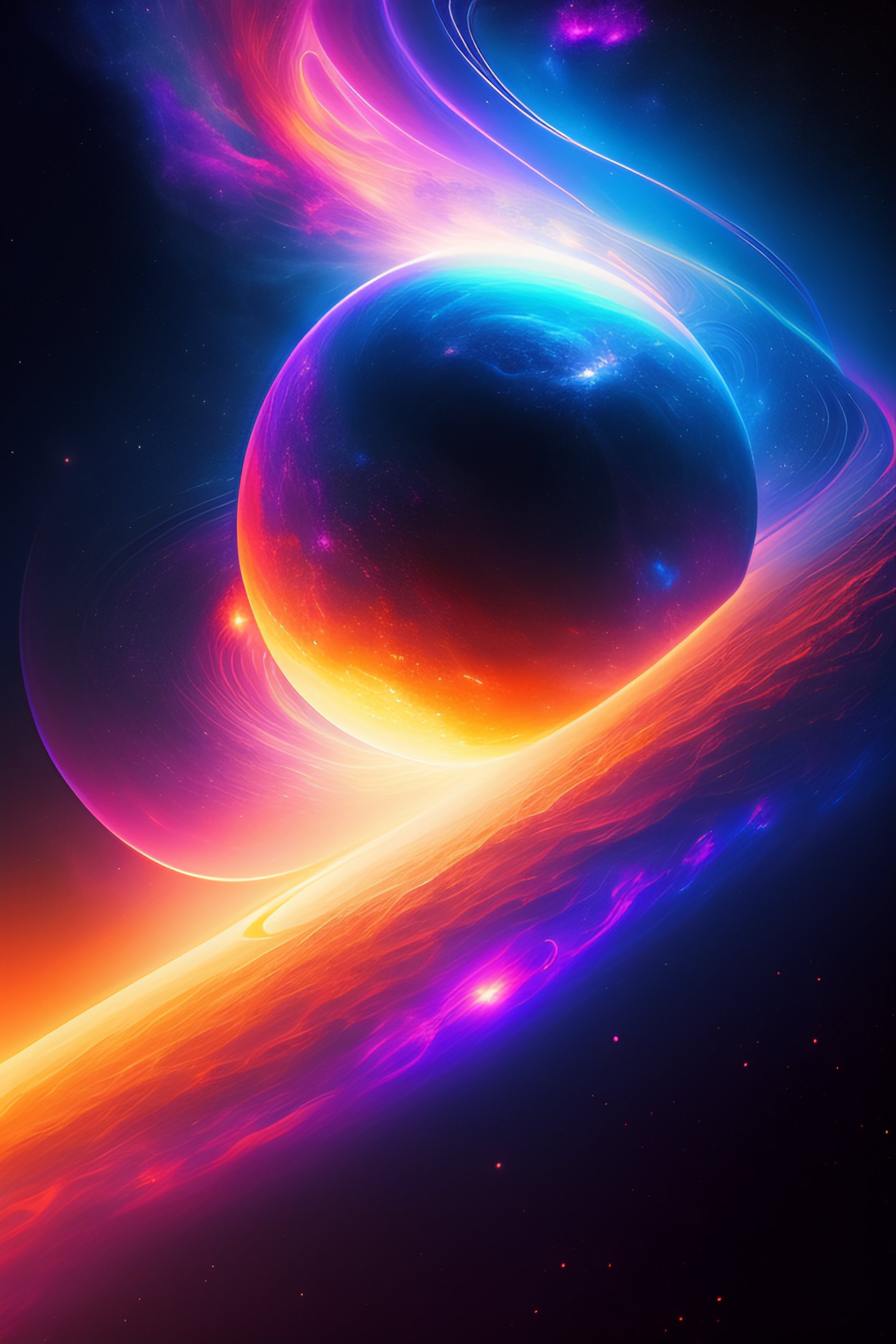 Lexica - Ultradetailed illustration of a energy wave in a galaxy nebula ...