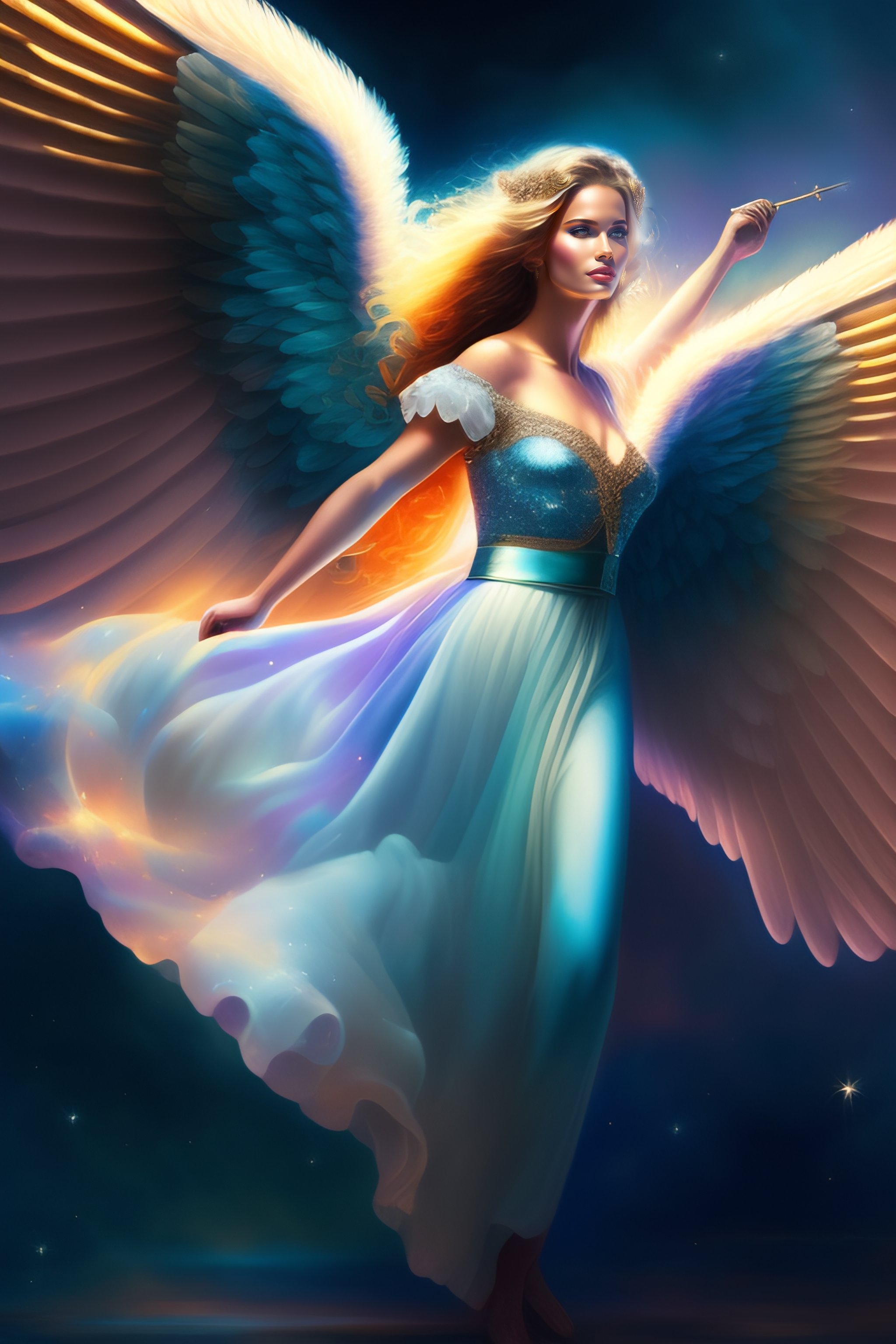 Lexica - An angel has wings and magic stick