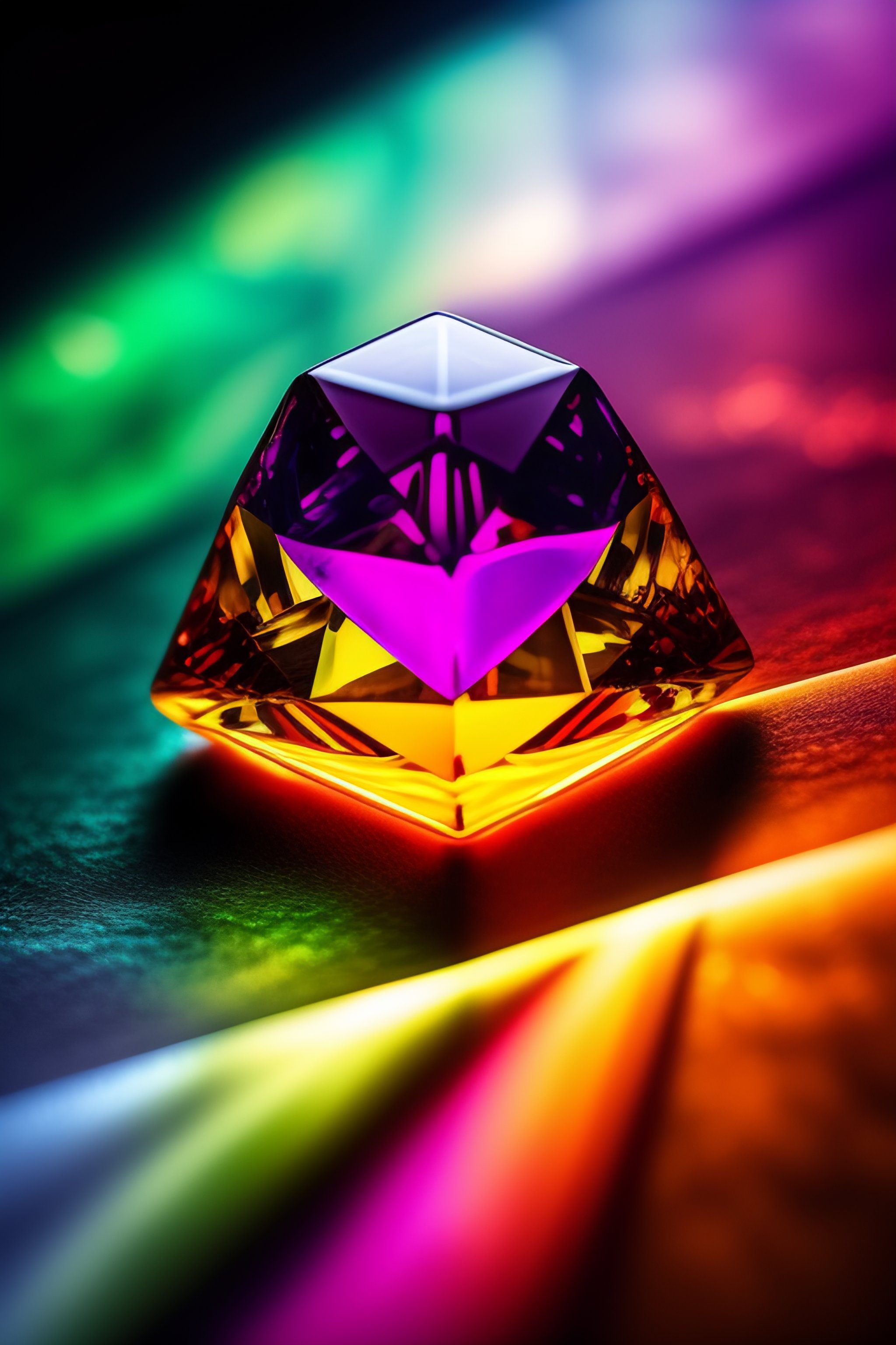 Lexica - Light refracting through a multi-faceted diamond, brilliant ...