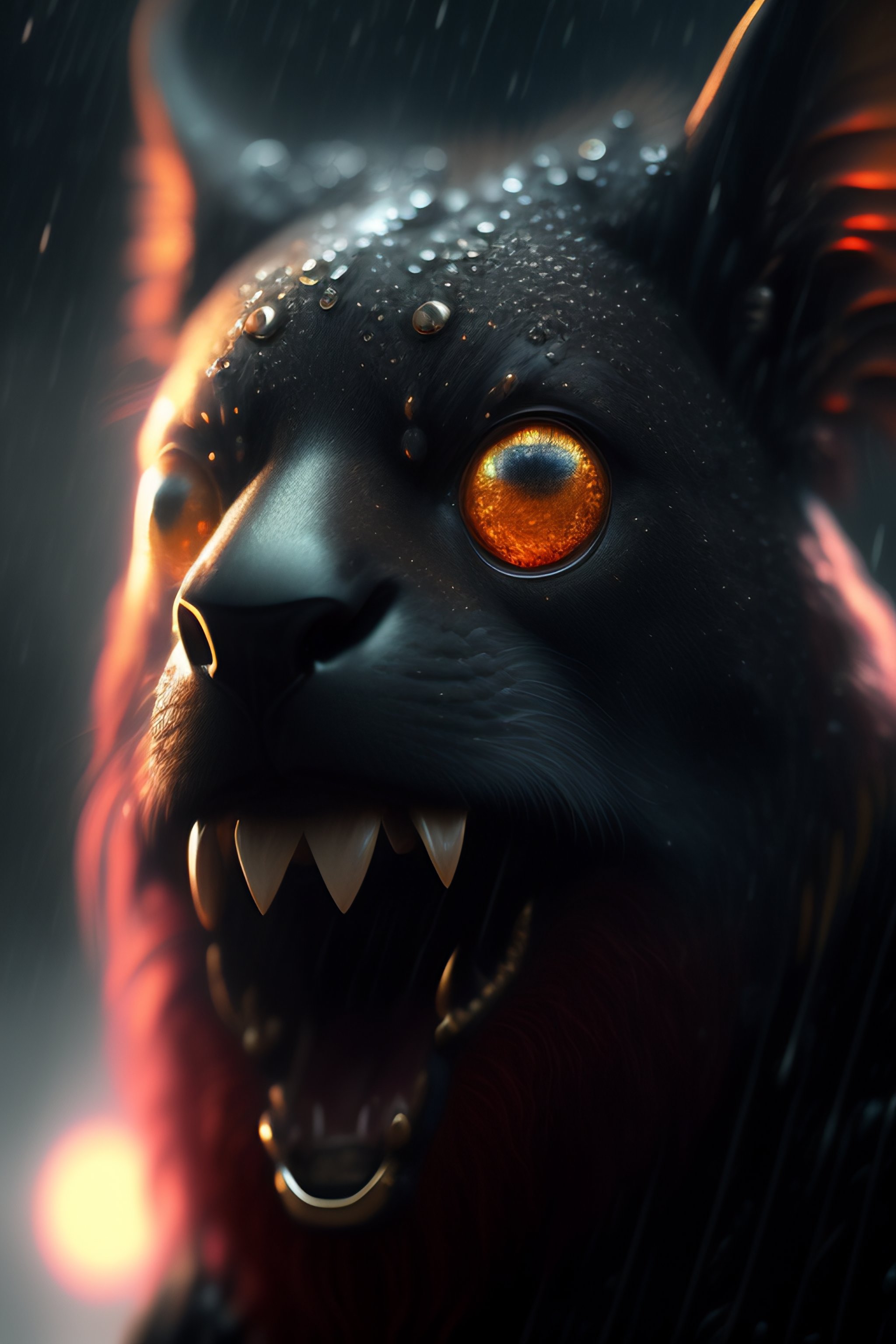 Lexica - Monster with one eye in the rain , render, rembrandt ...