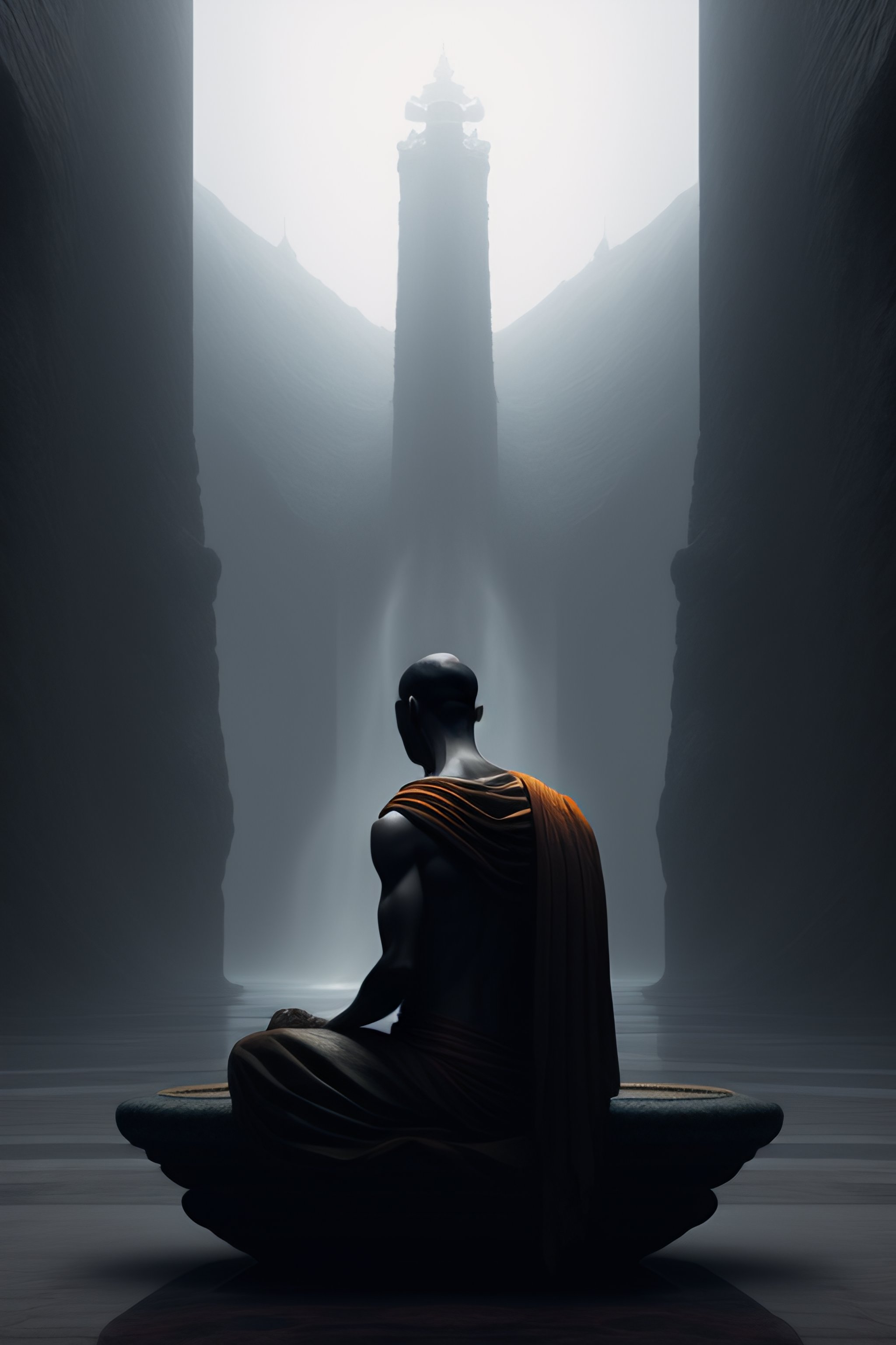 Lexica - A monk god meditating in a empty void, fantasy, trending on ...