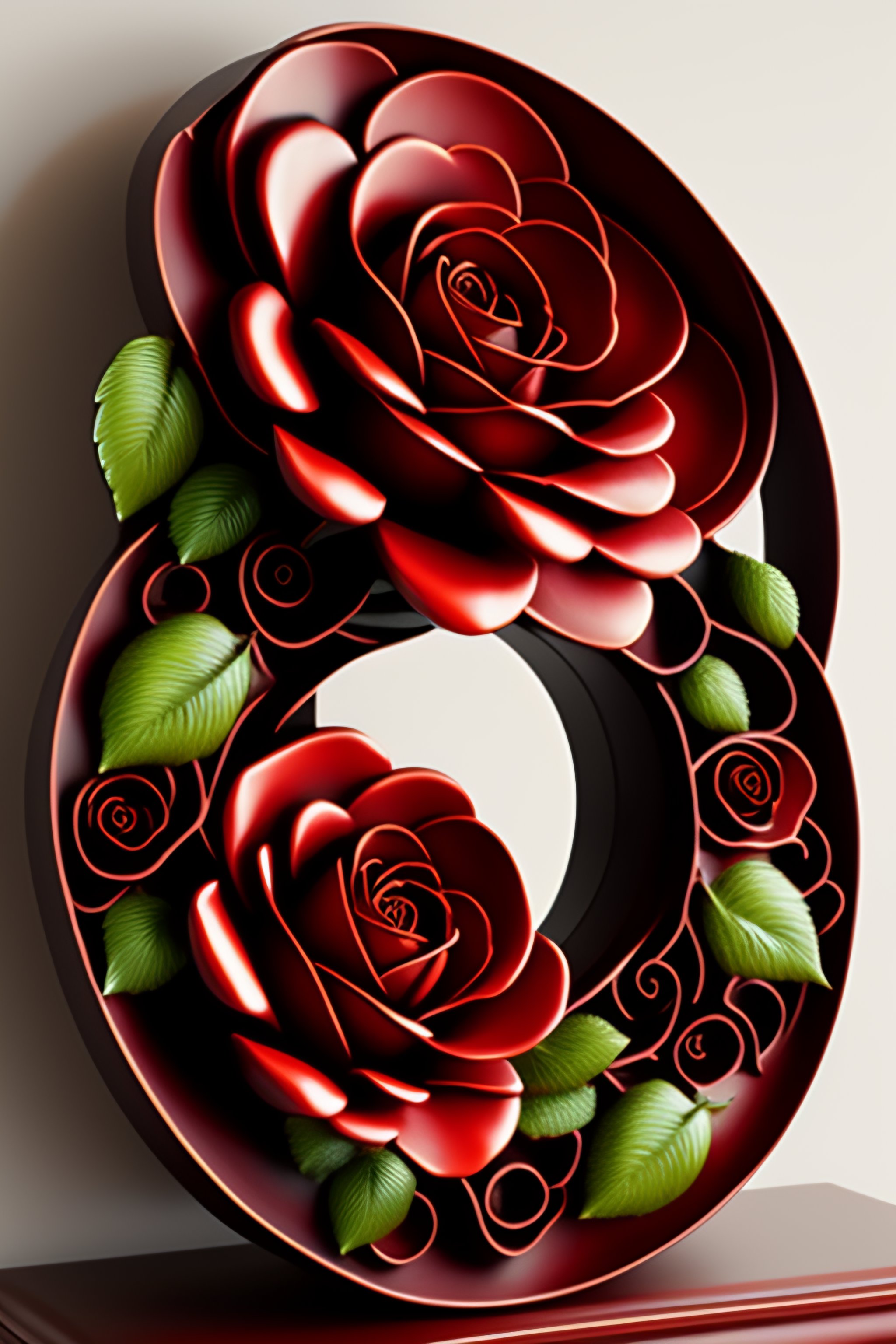 Lexica - Red roses surronded by circular arrangment of leaves, ladybird ...