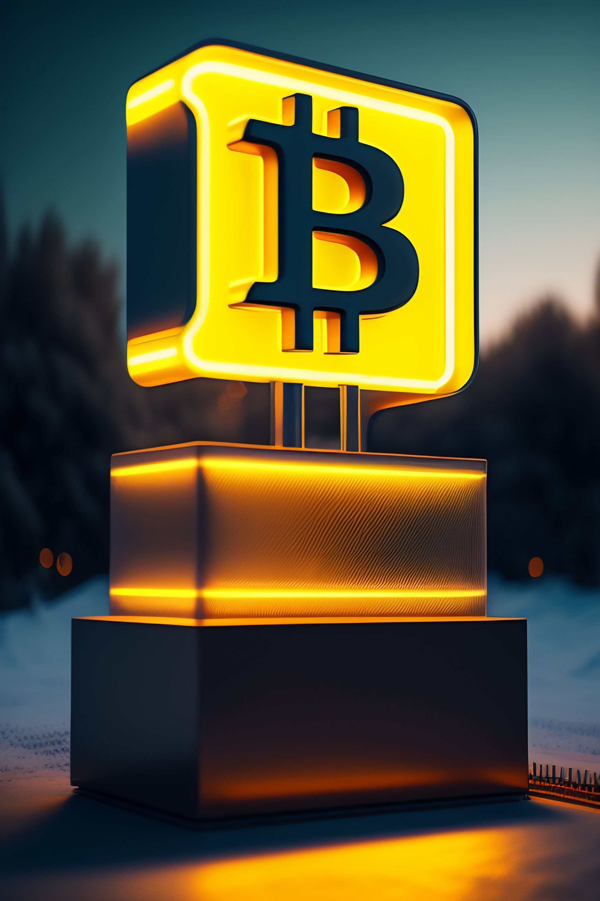 Lexica - WRITE "BITCOIN FOR THE HOOD" A CLEAR BITCOIN LOGO NEON LIGHT