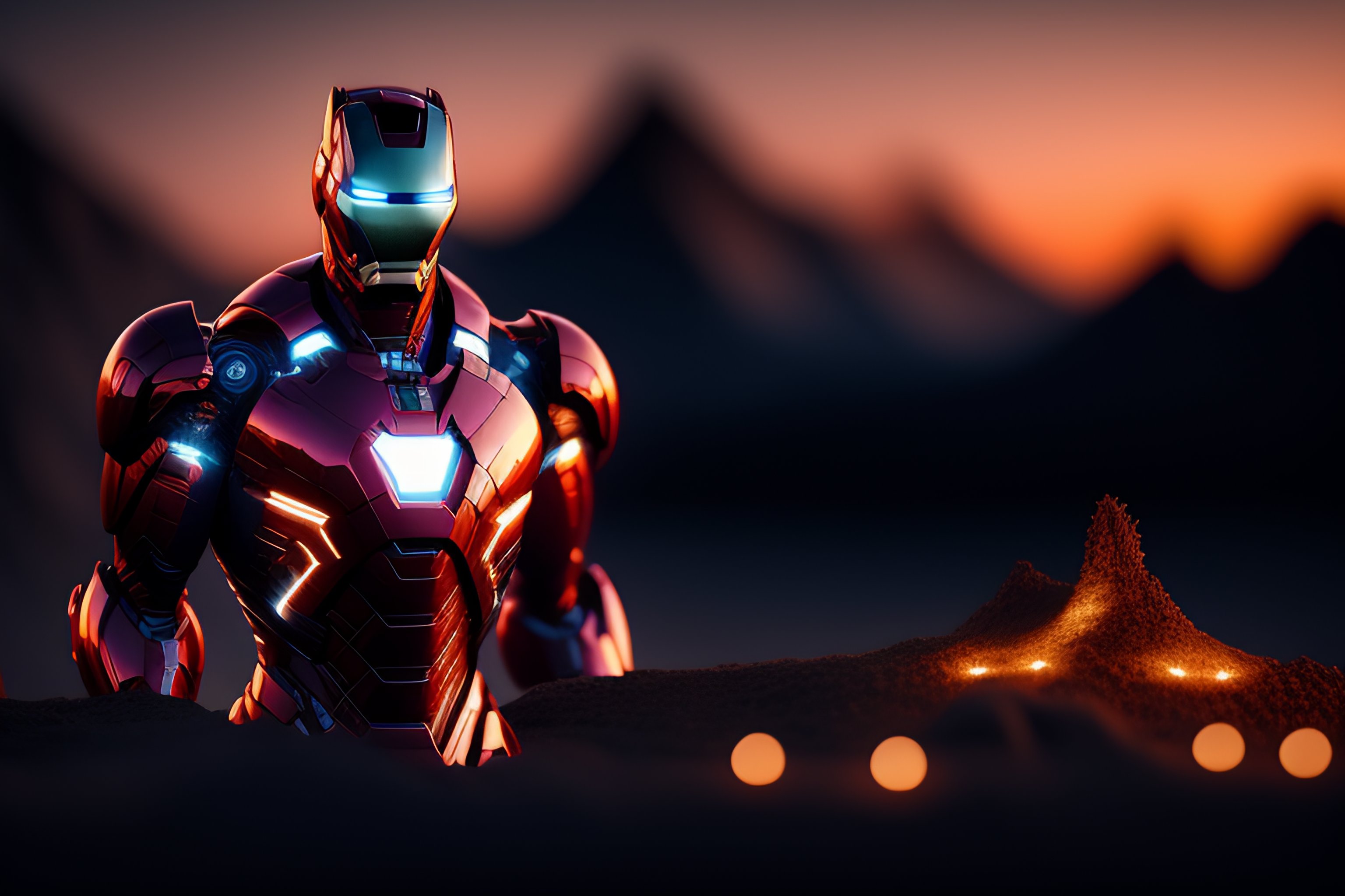 Lexica - Ironman, Desktop Background, Dark Background, Knolling ...