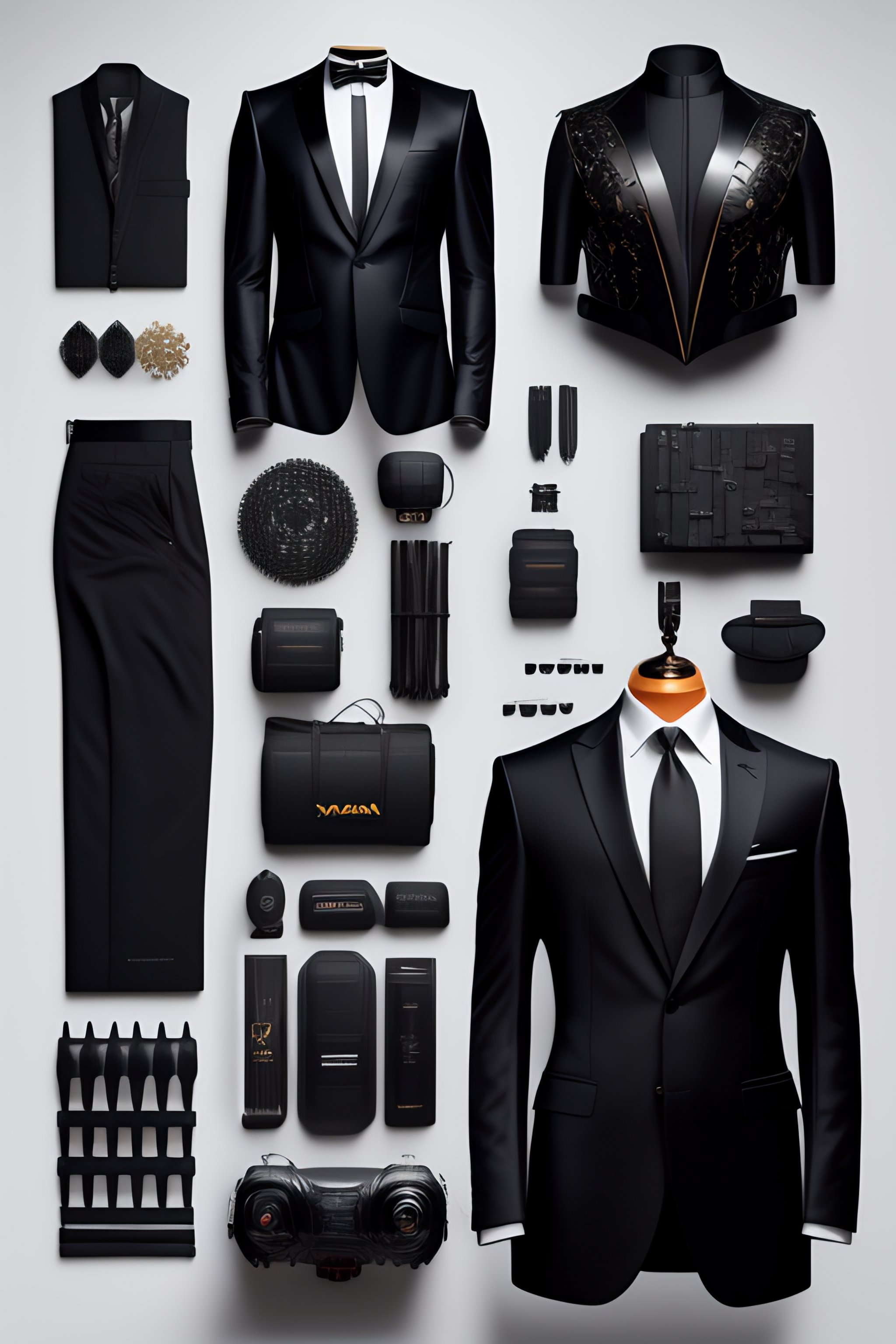 Lexica - Adam dc black suit, costumes and mechanical parts, Knolling ...