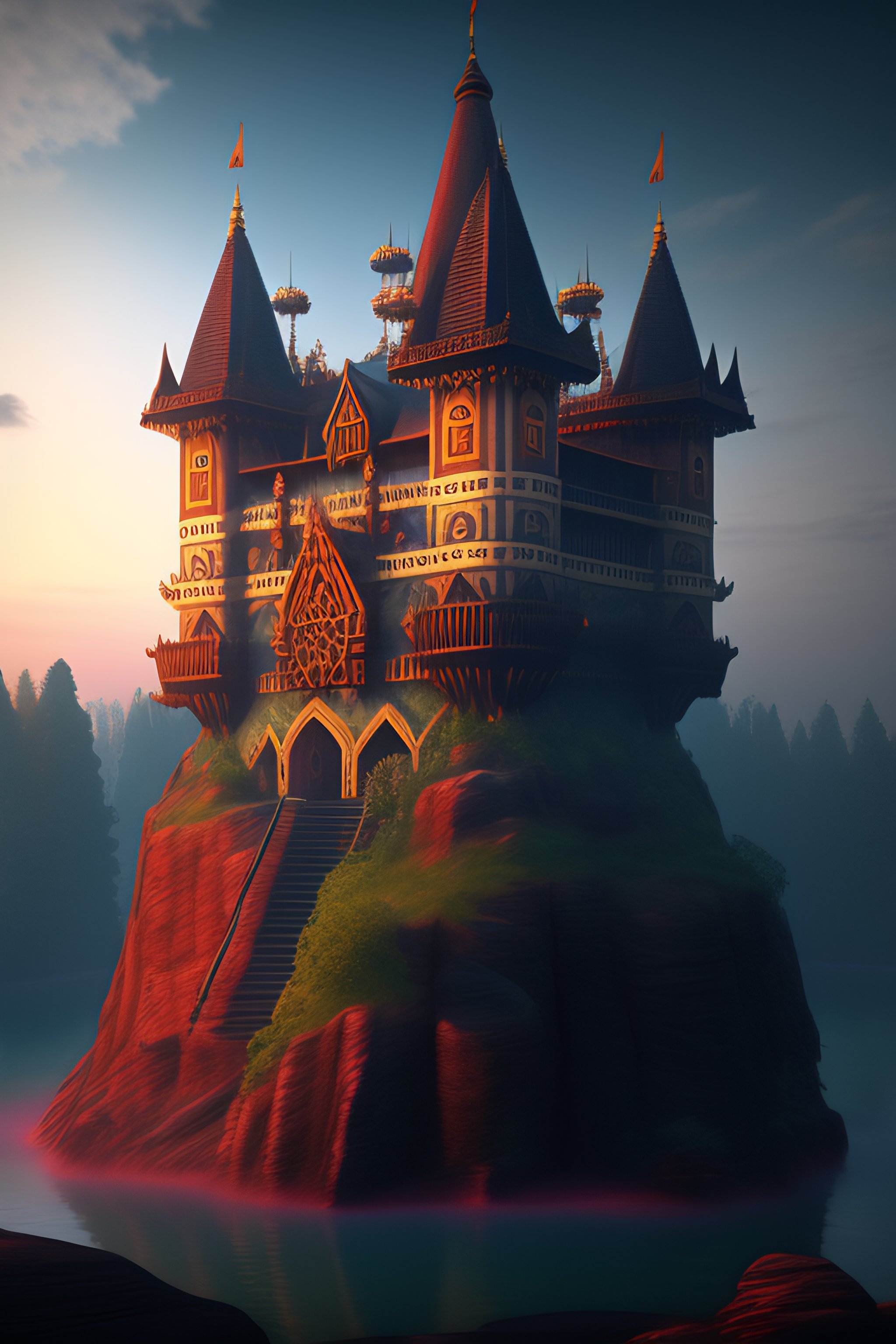 Lexica - Demon castle, highly detailed, realistic, HD, 8K