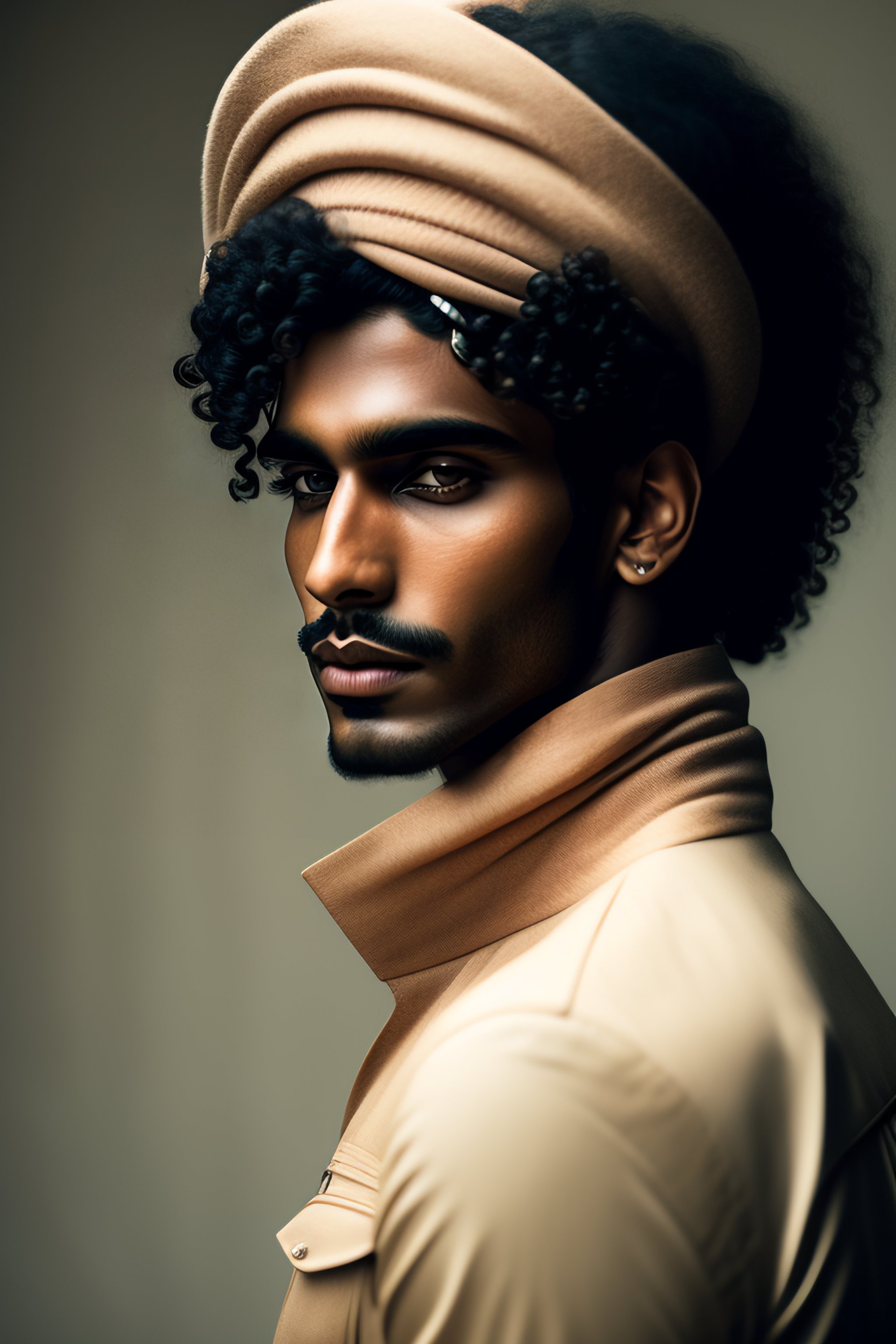 Lexica - A photo of a beautiful Indian man with black curly hair ...