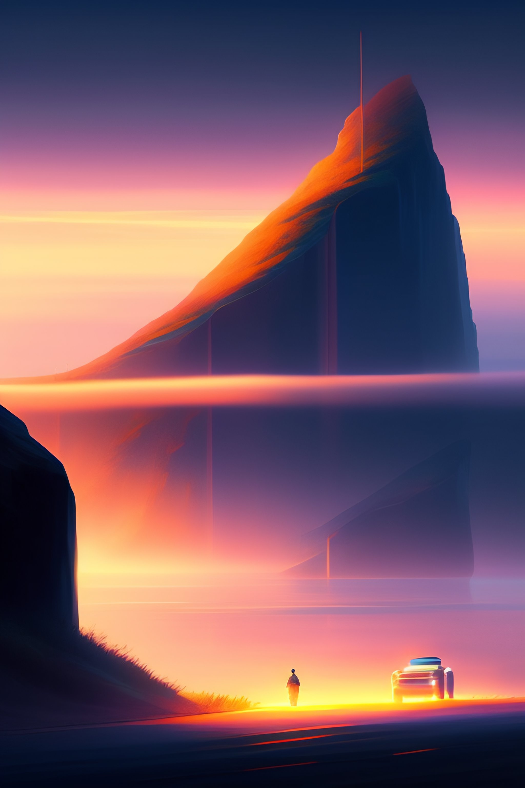 Lexica - Headlights through the fog by disney concept artists, blunt ...