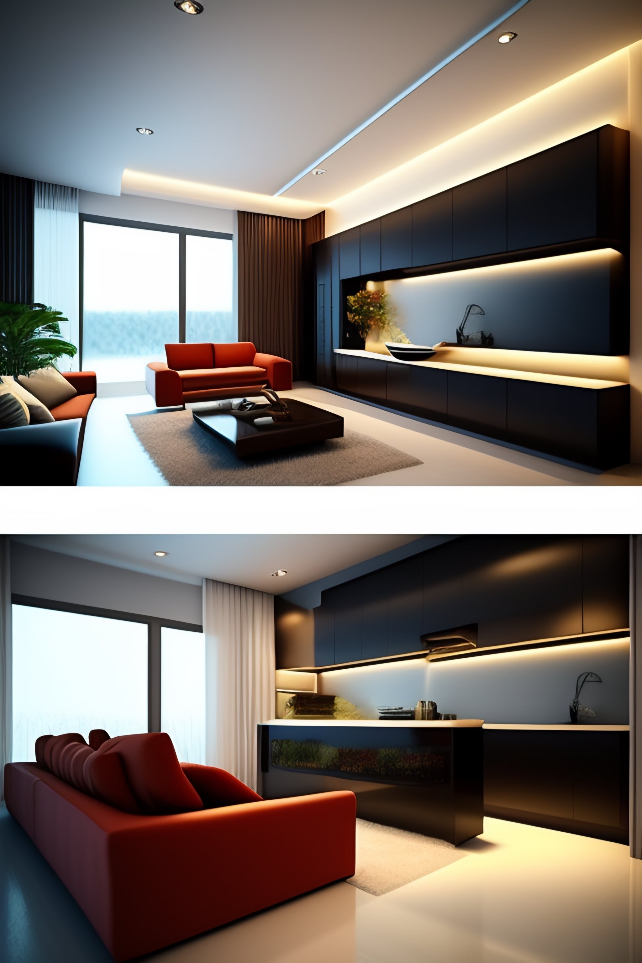 Lexica - Interior design of an open living room, minimalist, beautiful ...