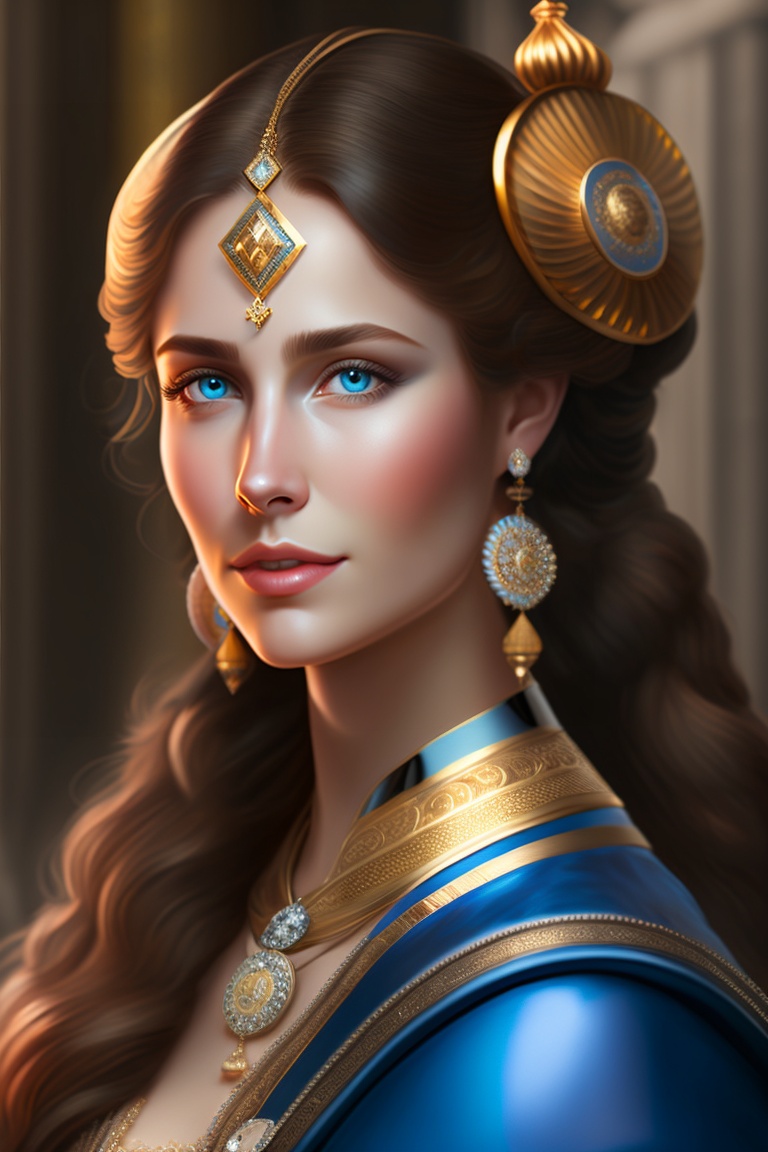 Lexica - A goddess, a blue-eyed brown-haired woman in ancient Roman ...
