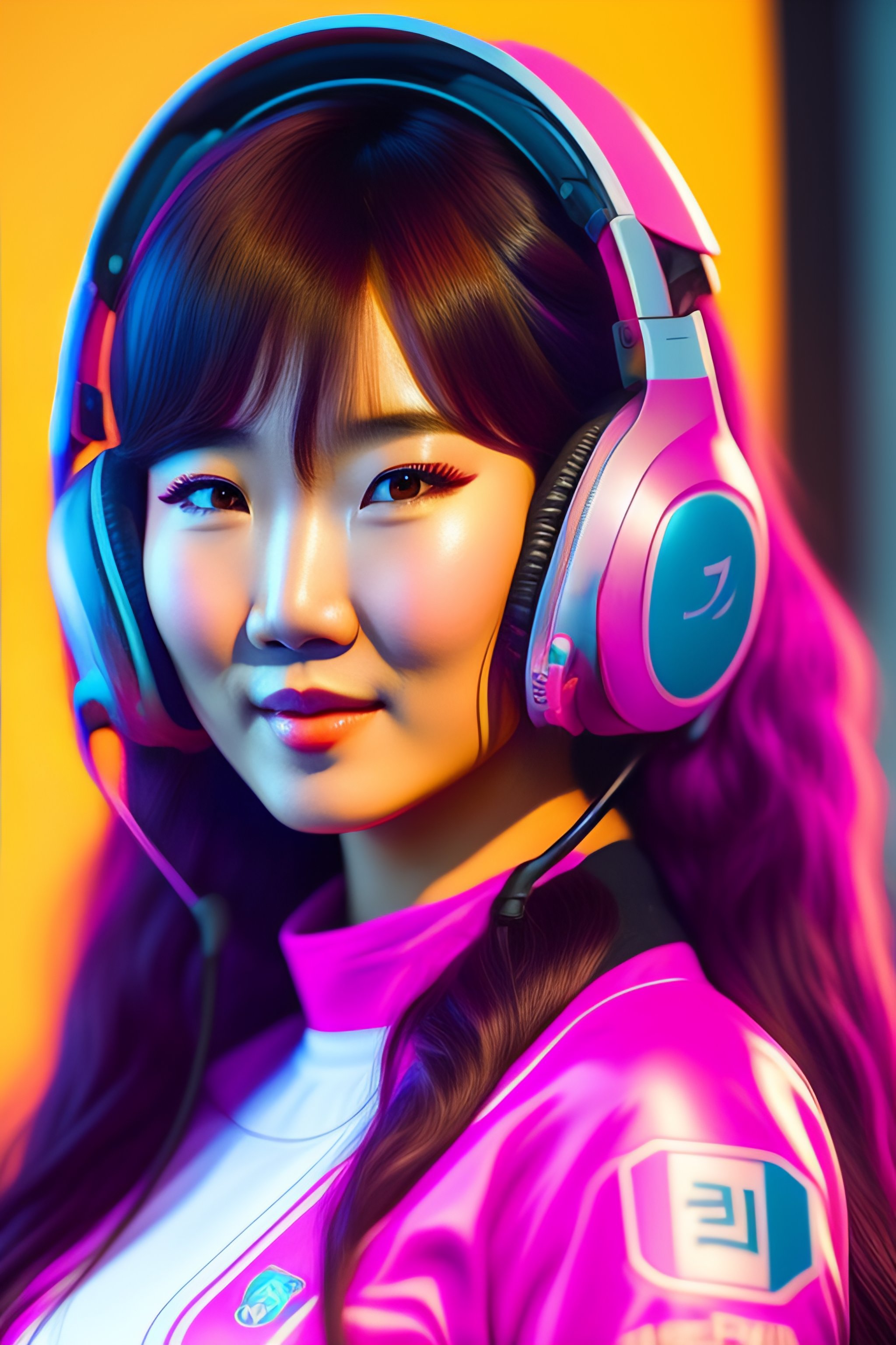 Lexica - Portrait of d.va from overwatch, 18 year old korean girl ...