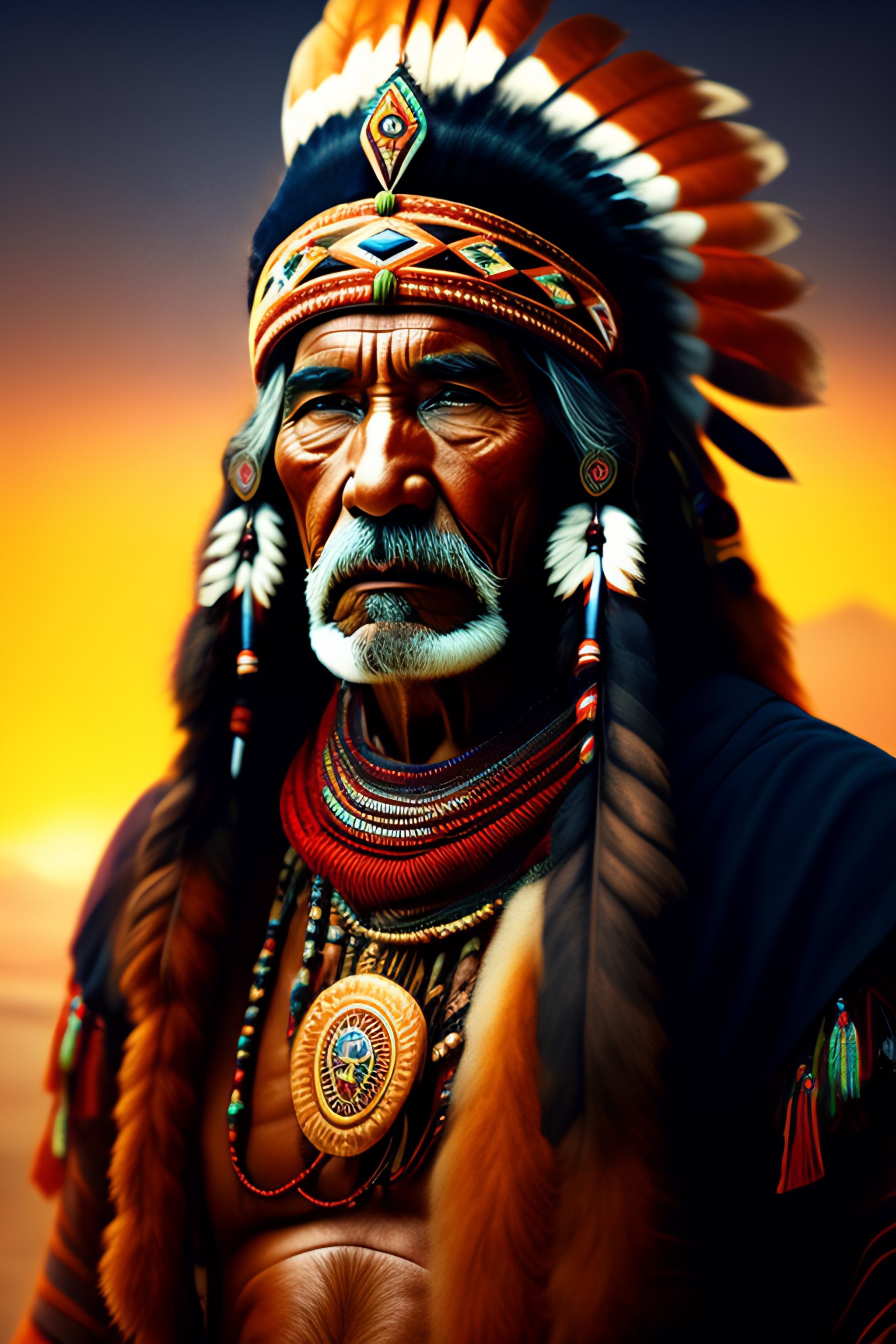 Lexica - A ruggedly handsome Native American shaman