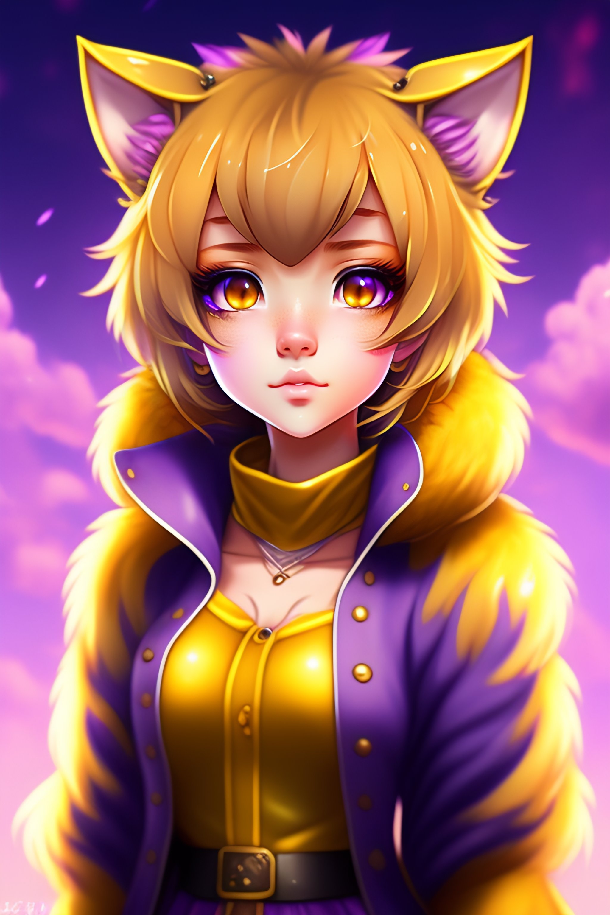 Lexica - A furry with lavender and yellow fur digital art cute anime ...