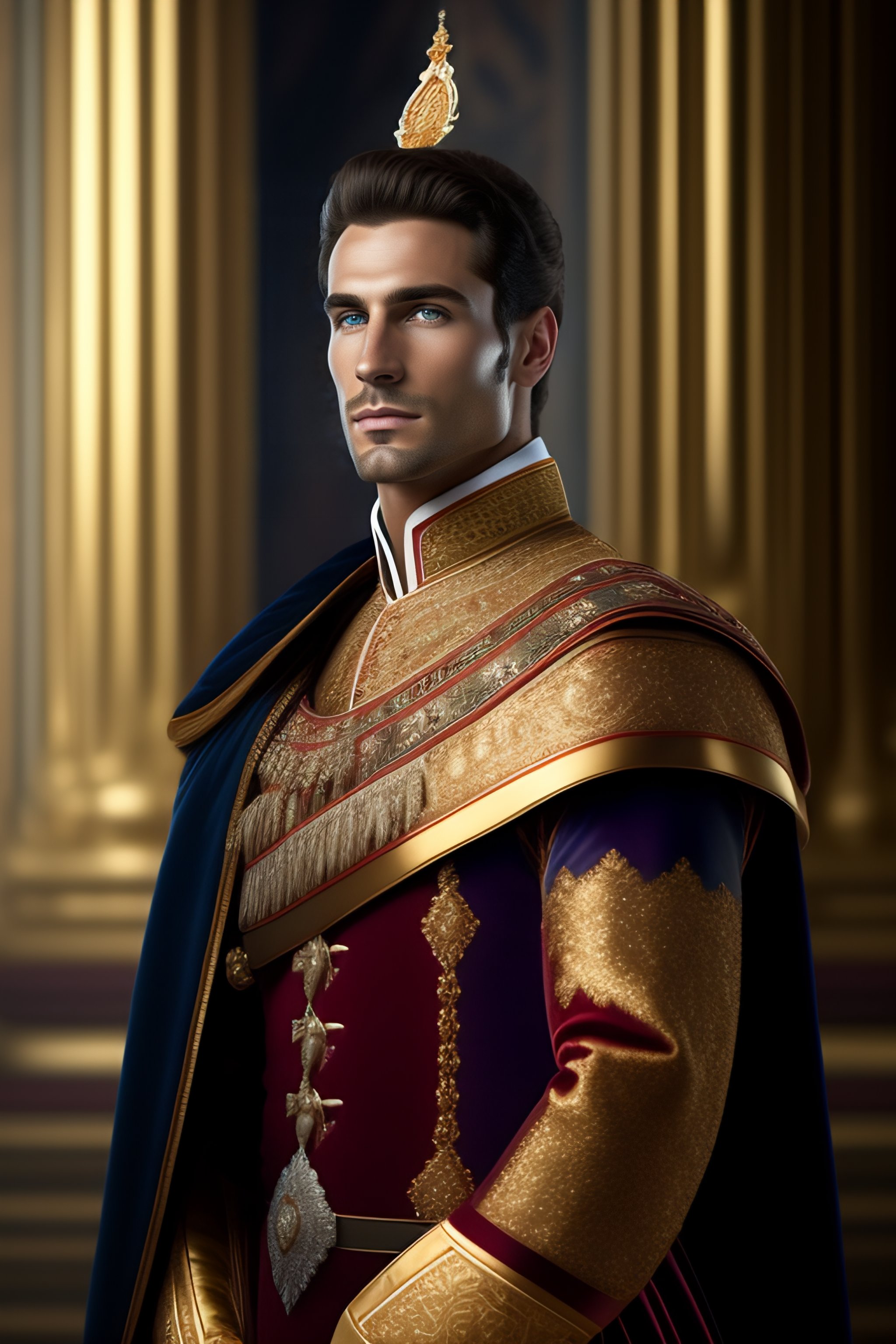 Lexica - Caucasian male, European male, dressed in royal robes, looking ...