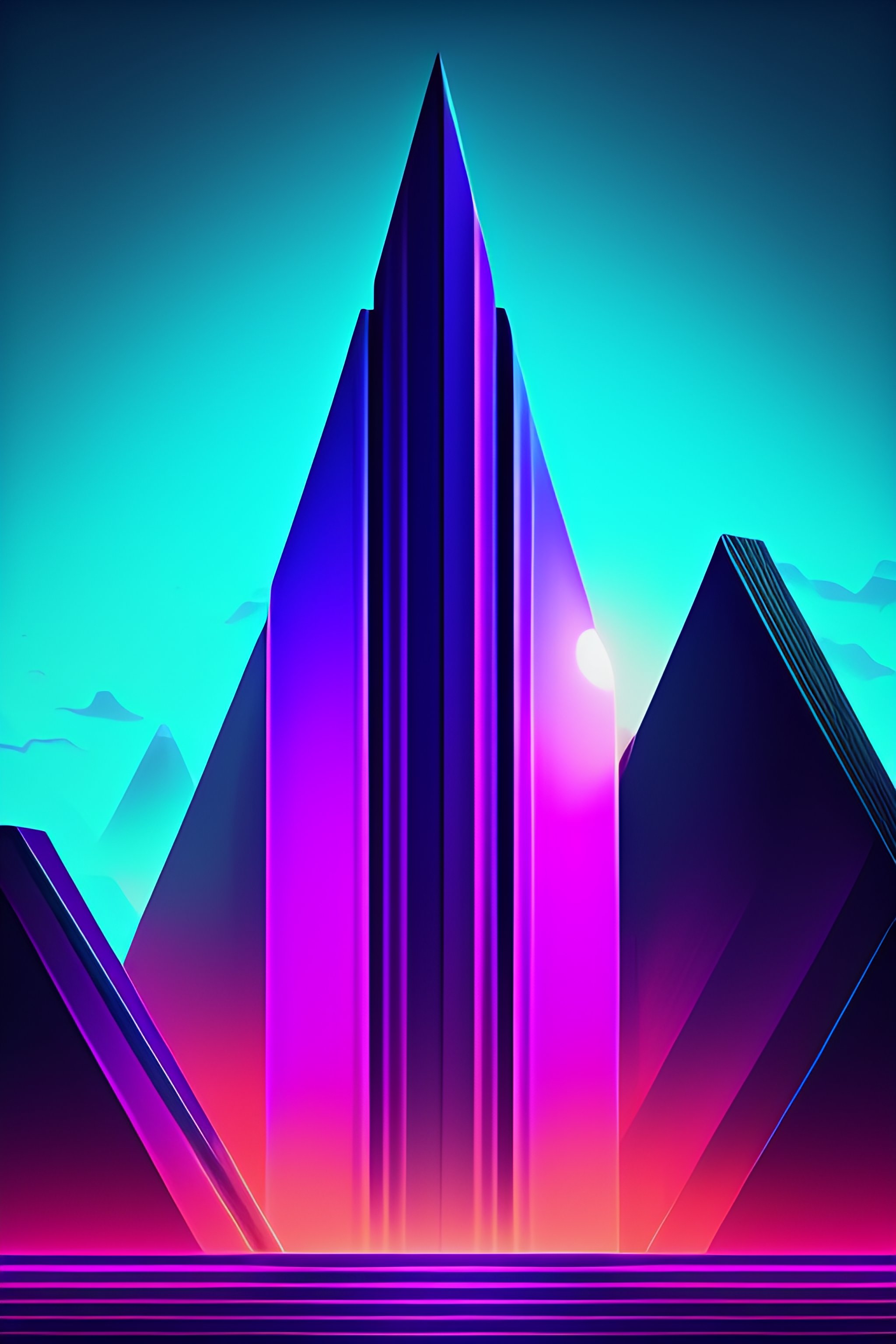 Lexica - Synthwave obelisk background, sharp focus,