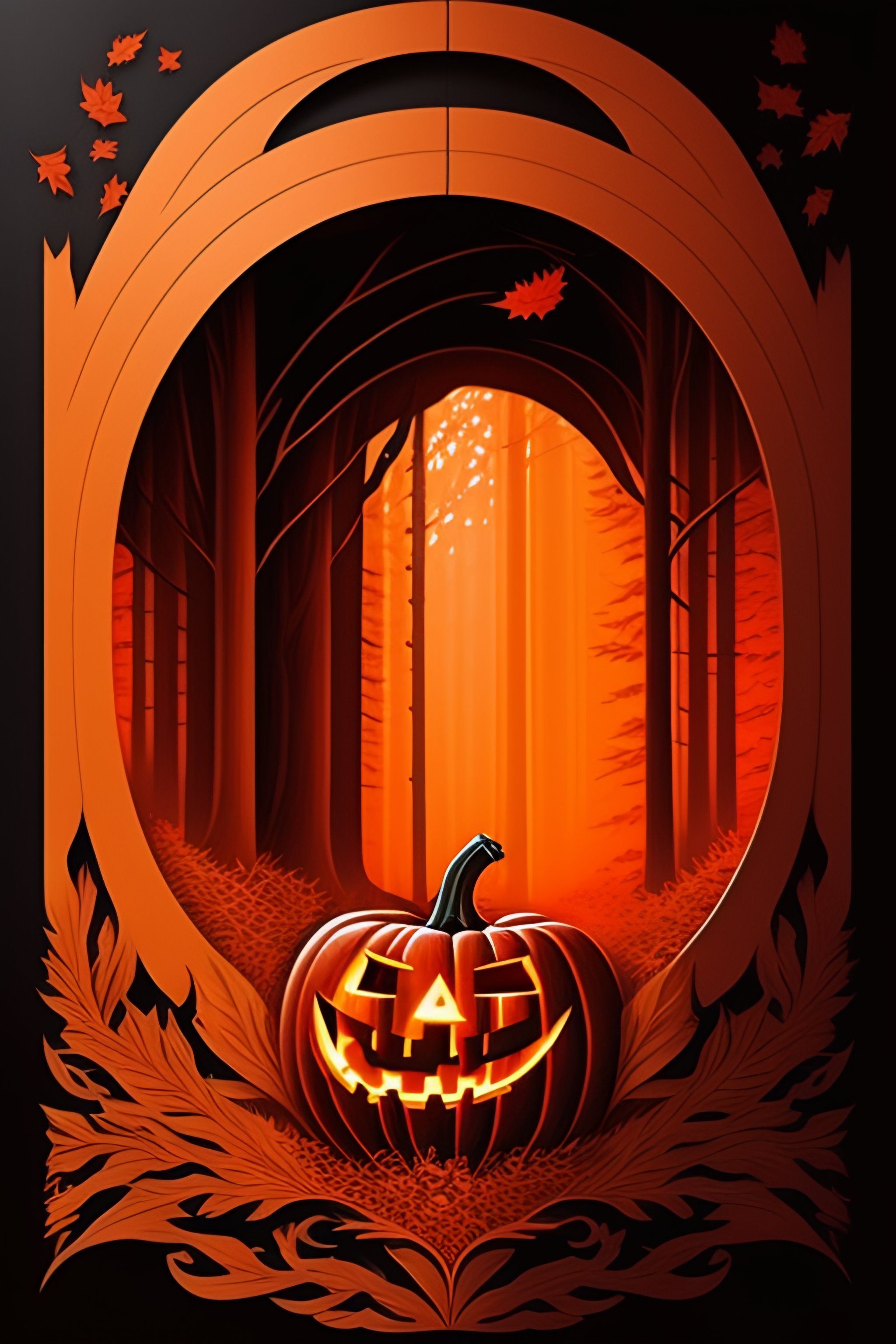 Lexica - Fall pumpkin woodcut poster by greg rutkowski
