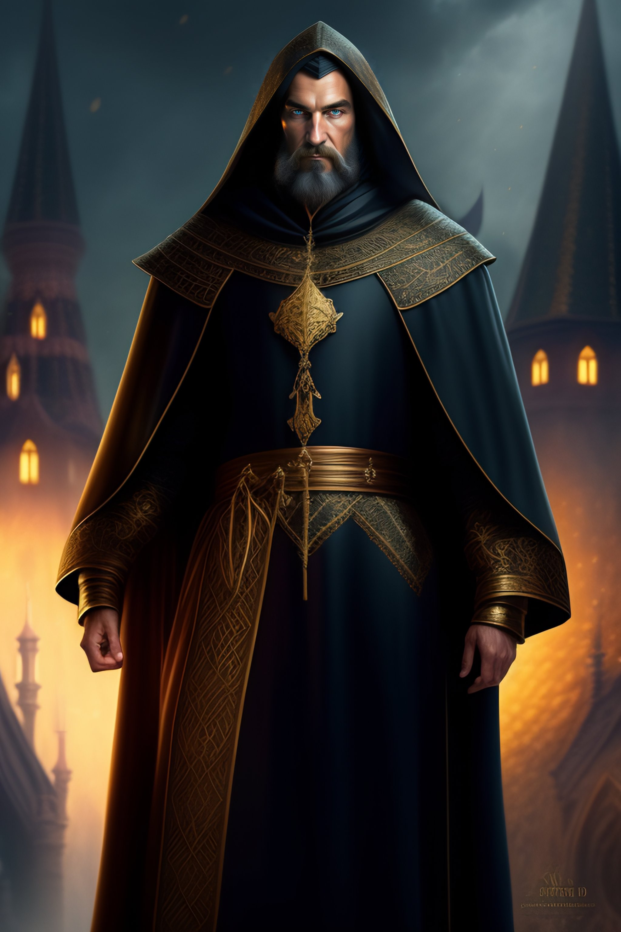 Lexica - Руслан Герасименко as wizard in black robe medieval style ...