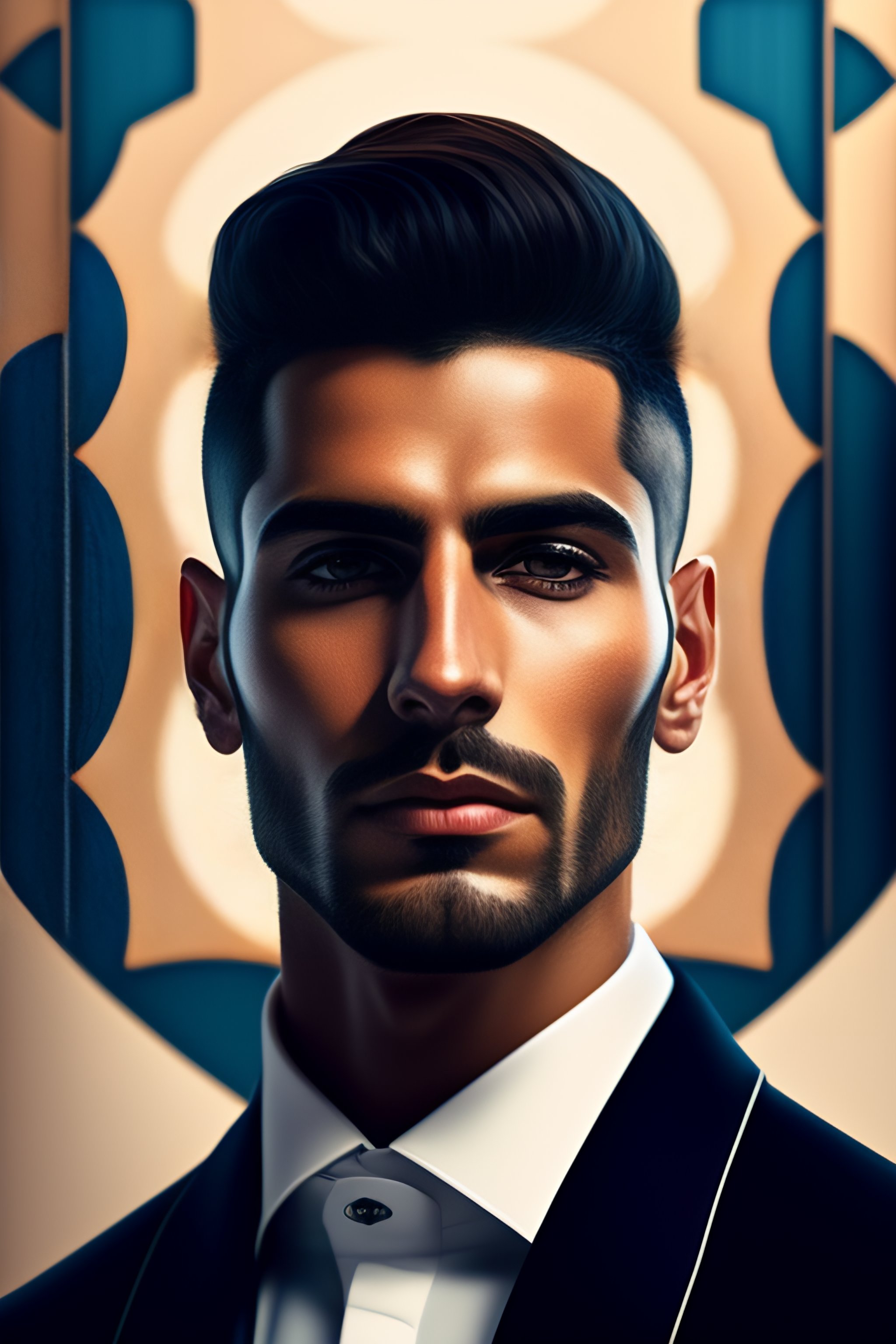 Lexica - Symmetry portrait of turkish male London background, highly ...